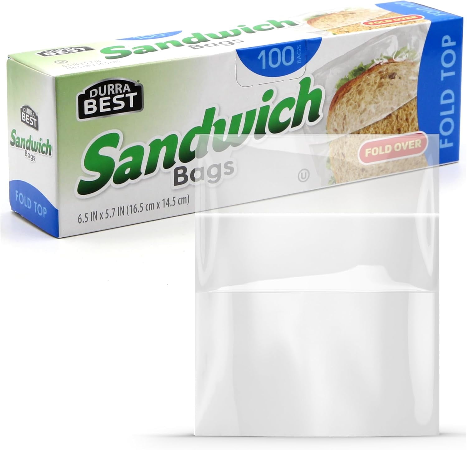 DURRA BEST. Fold Top Sandwich Bags, Plastic Bags 100-Count - Walmart.com