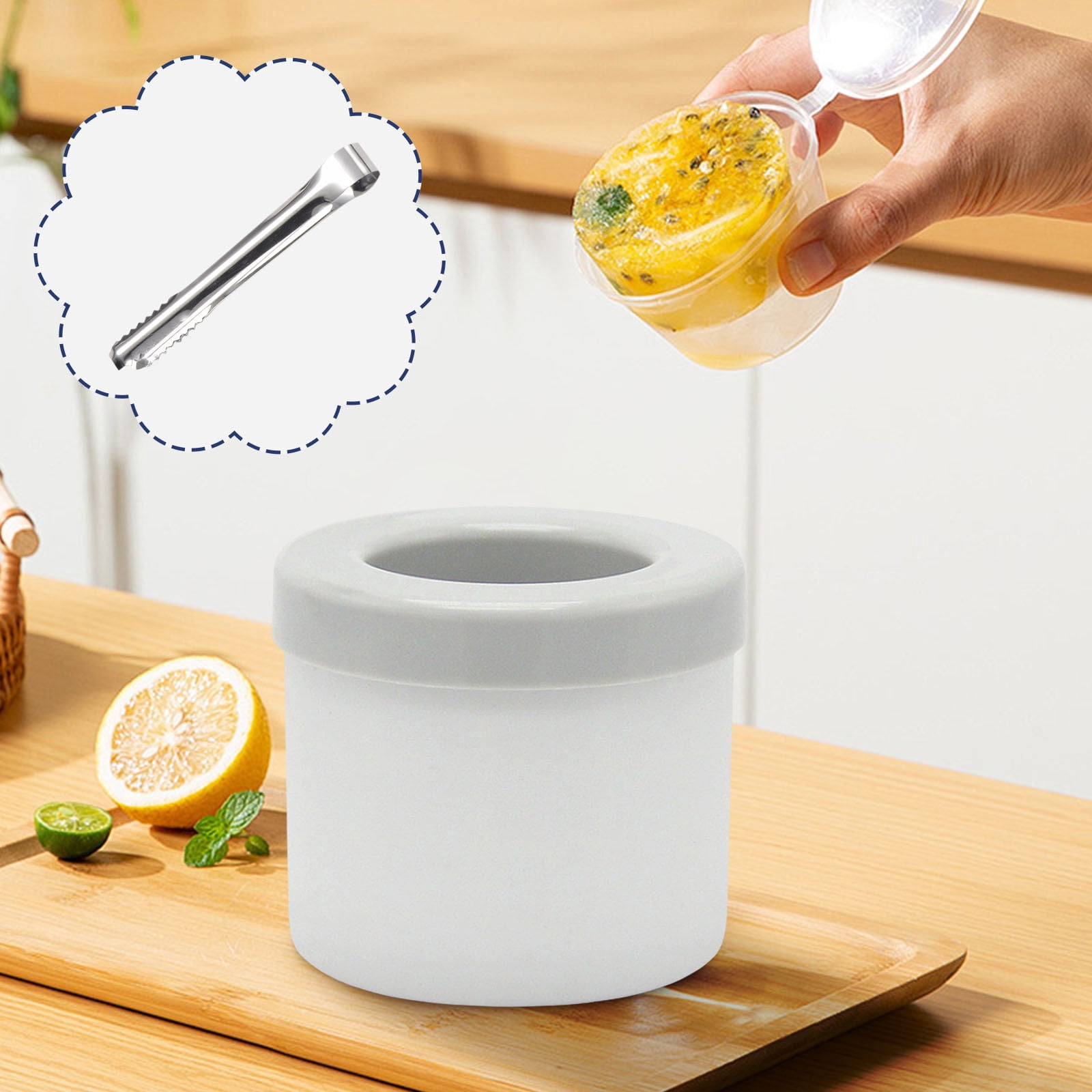 DURUA Cylinder Silicone Ice Cube Mold, New 3D Ice Cubes Maker ...