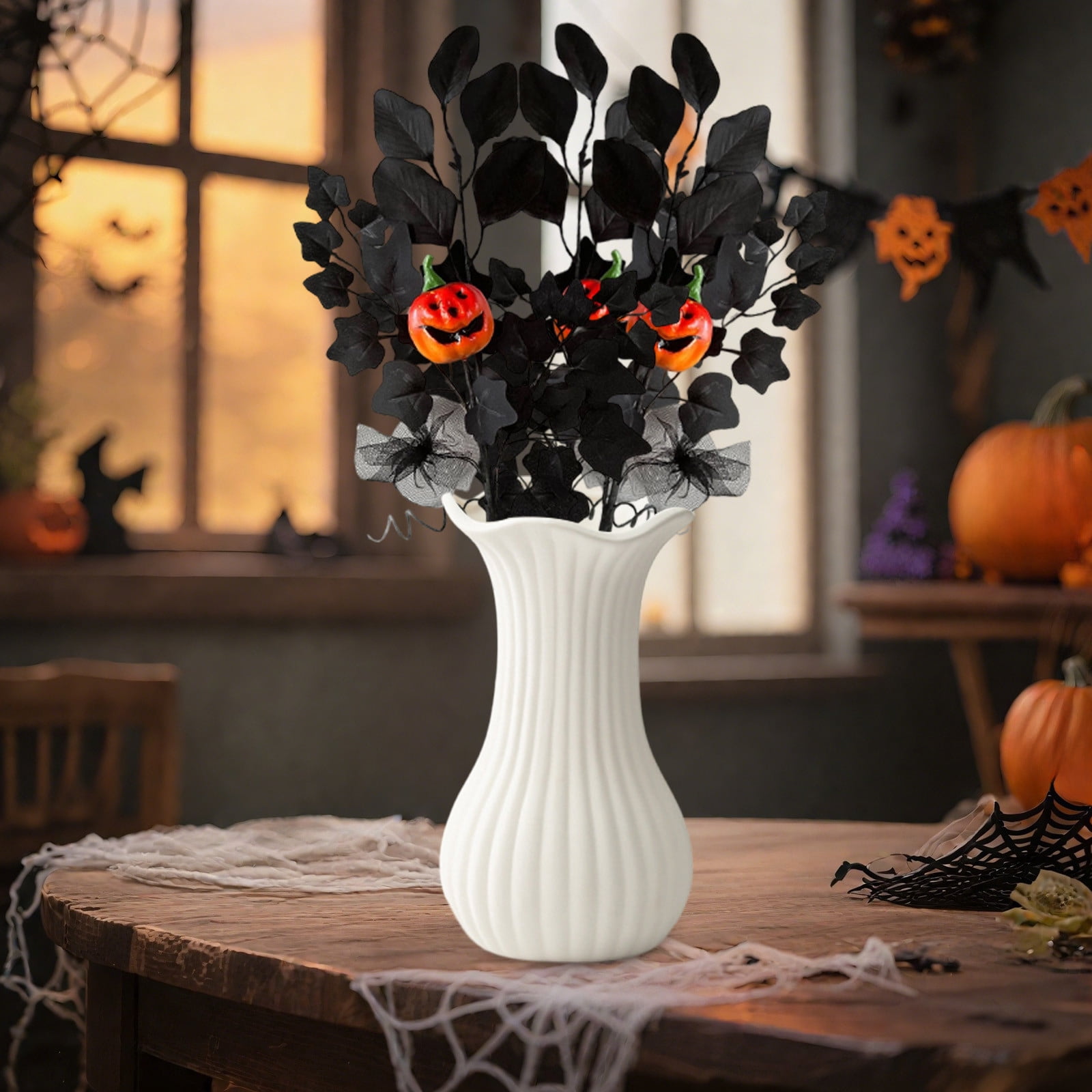 DURUA Halloween Black Maple Leaf Cuttings with Dead Branches ...