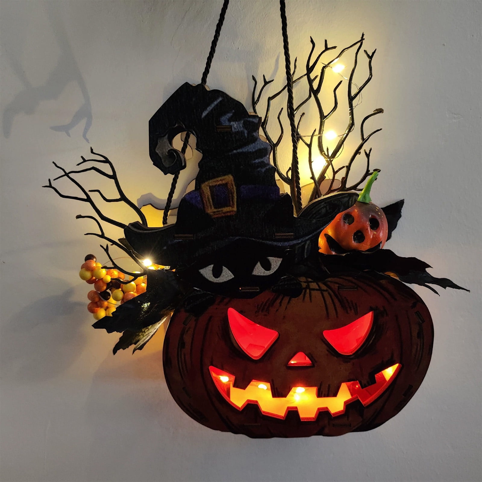 DURUA Halloween Glowing Pumpkin Lantern, Battery Powered Pumpkin Light ...