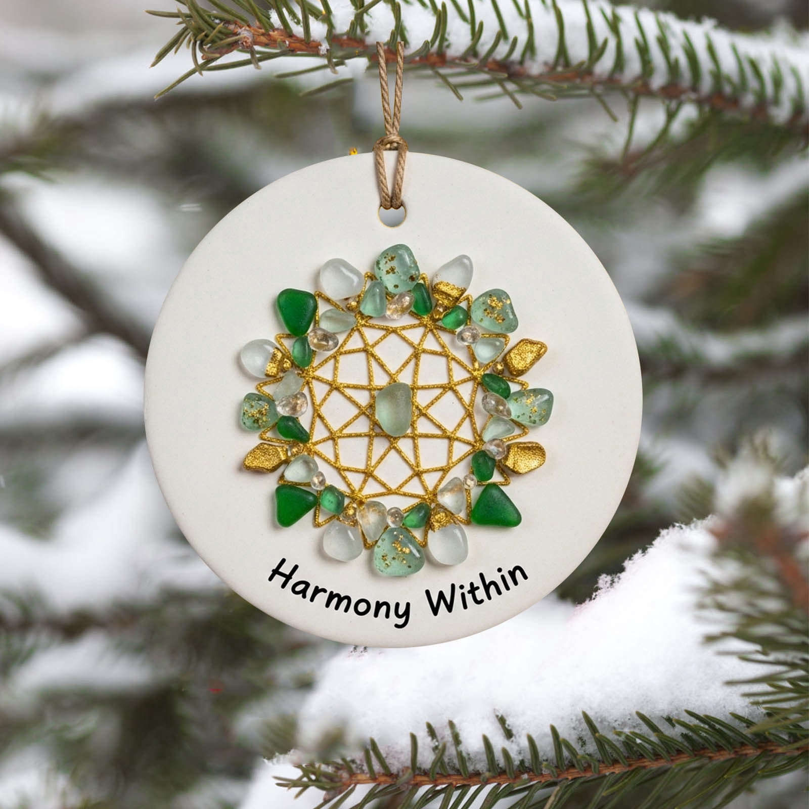 DURUA Sea Glass Christmas Ornament, 3.1in Friendship Keepsake for Best ...