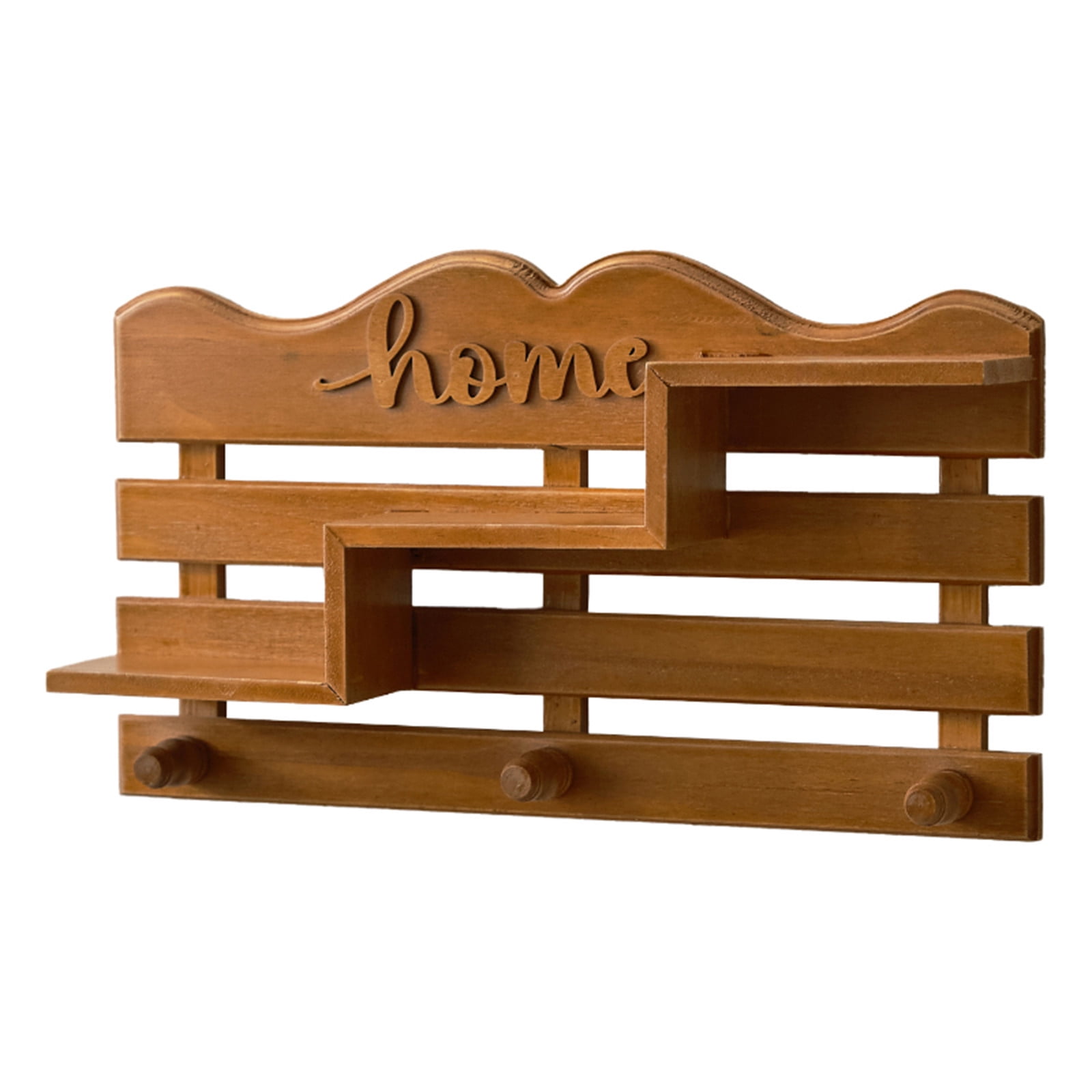 DURUA Wooden Key Holder for Wall, Wall Mounted Display Shelf, Retro ...