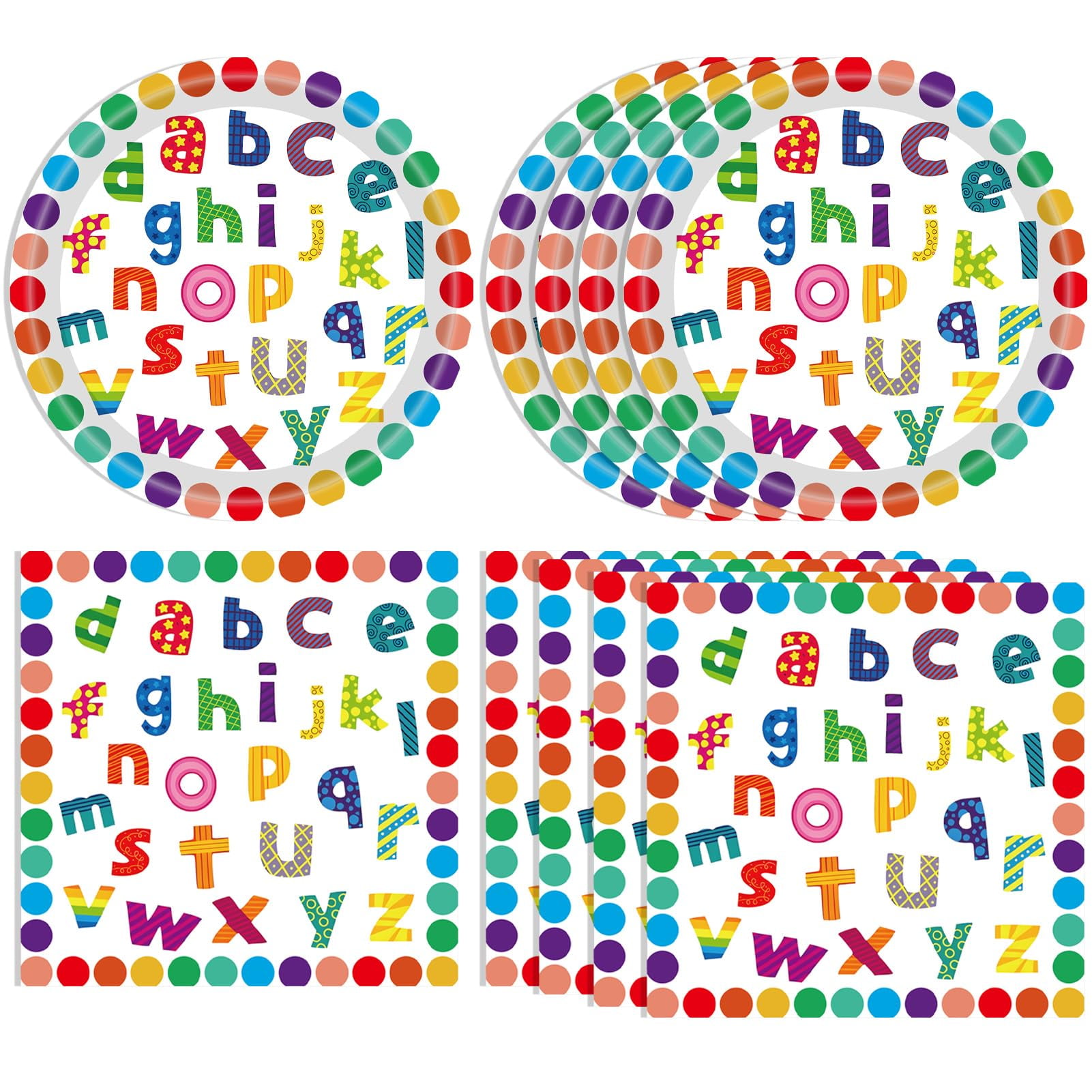 DURYGEN 40PCS Alphabet Number MMF7 Party Supplies Rainbow Alphabet ...