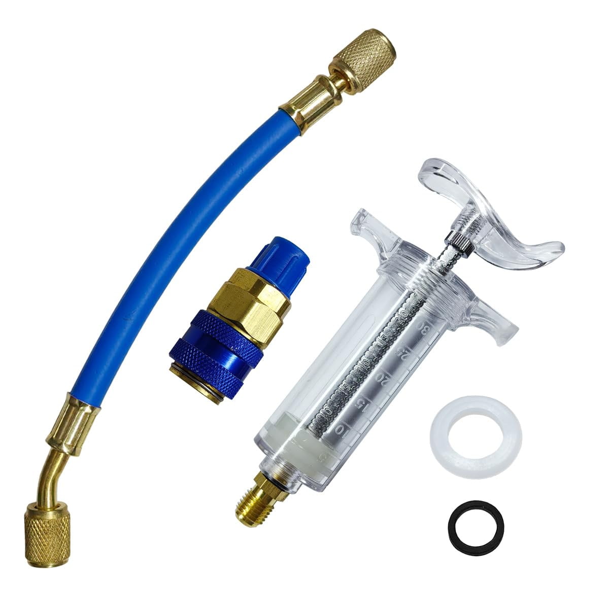 DUSCOKE AC Oil and Dye Injector Kit, 30ml/1 Oz Hand Push HVAC ...