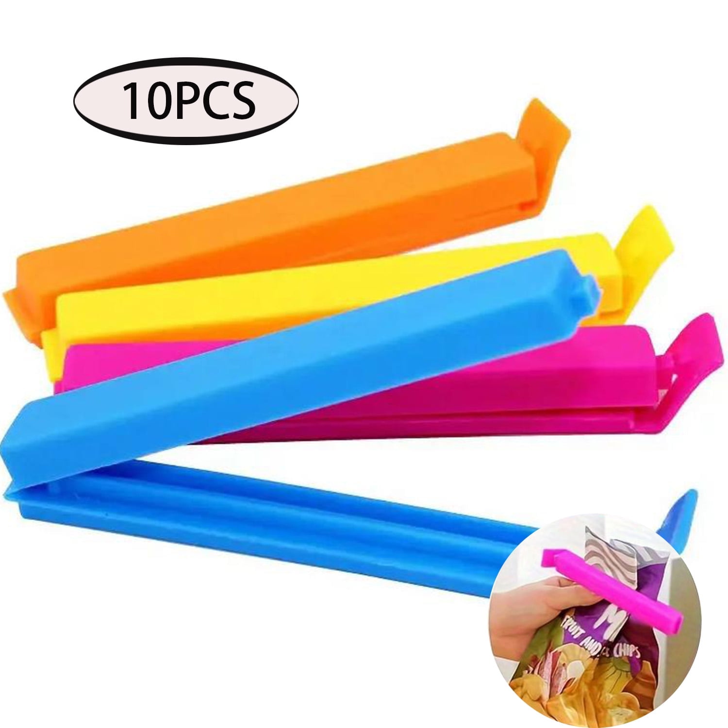 DUSKEEP 10PCS FreshSeal Reusable Plastic Food Bag Clips - Moisture ...