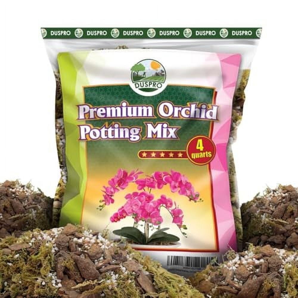 DUSPRO 4QT Orchid Potting Mix for Repotting with Moss Pine Bark Mulch ...