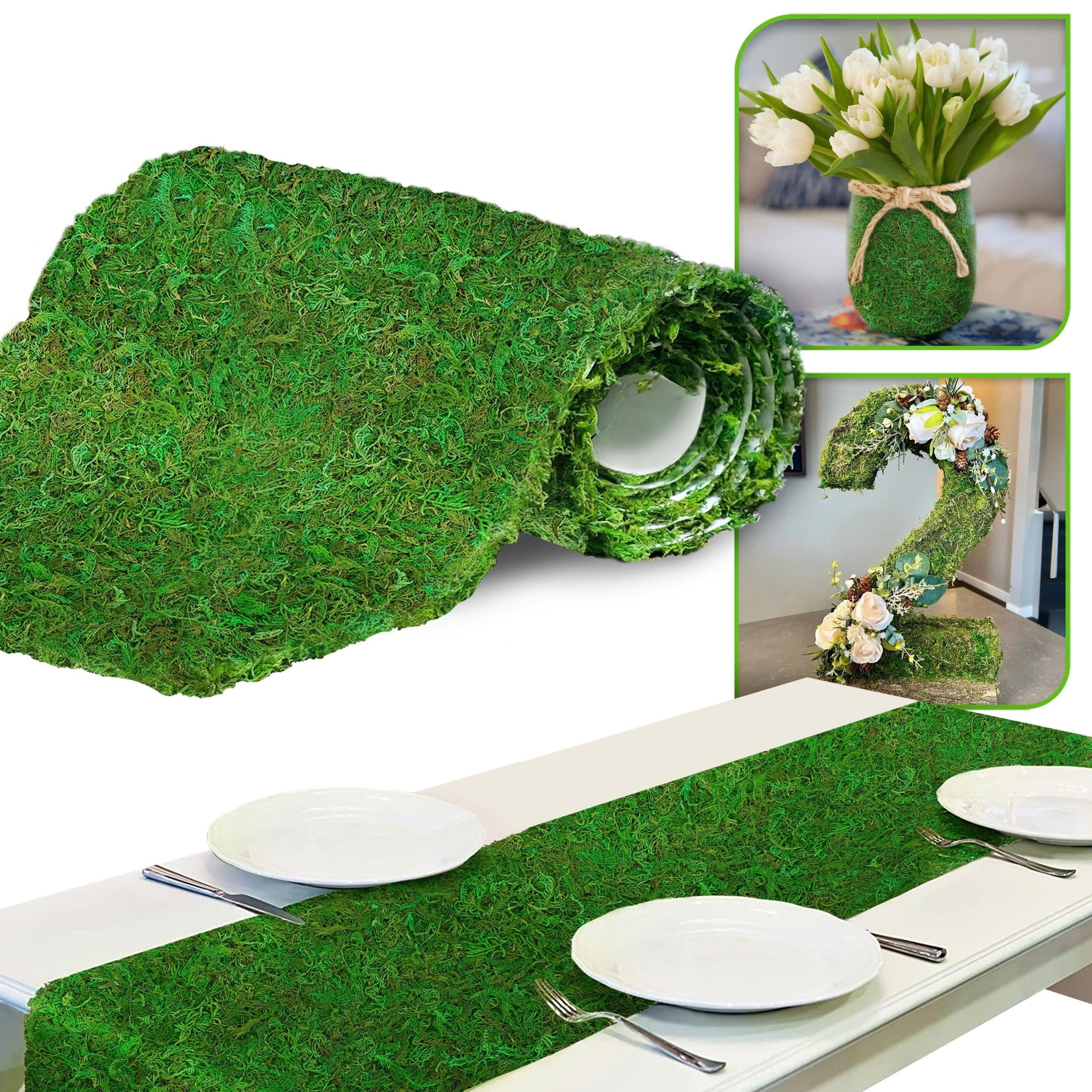 DUSPRO 71"x11" Moss Table Runner, Moss Carpet for Green Moss Wall, Moss ...