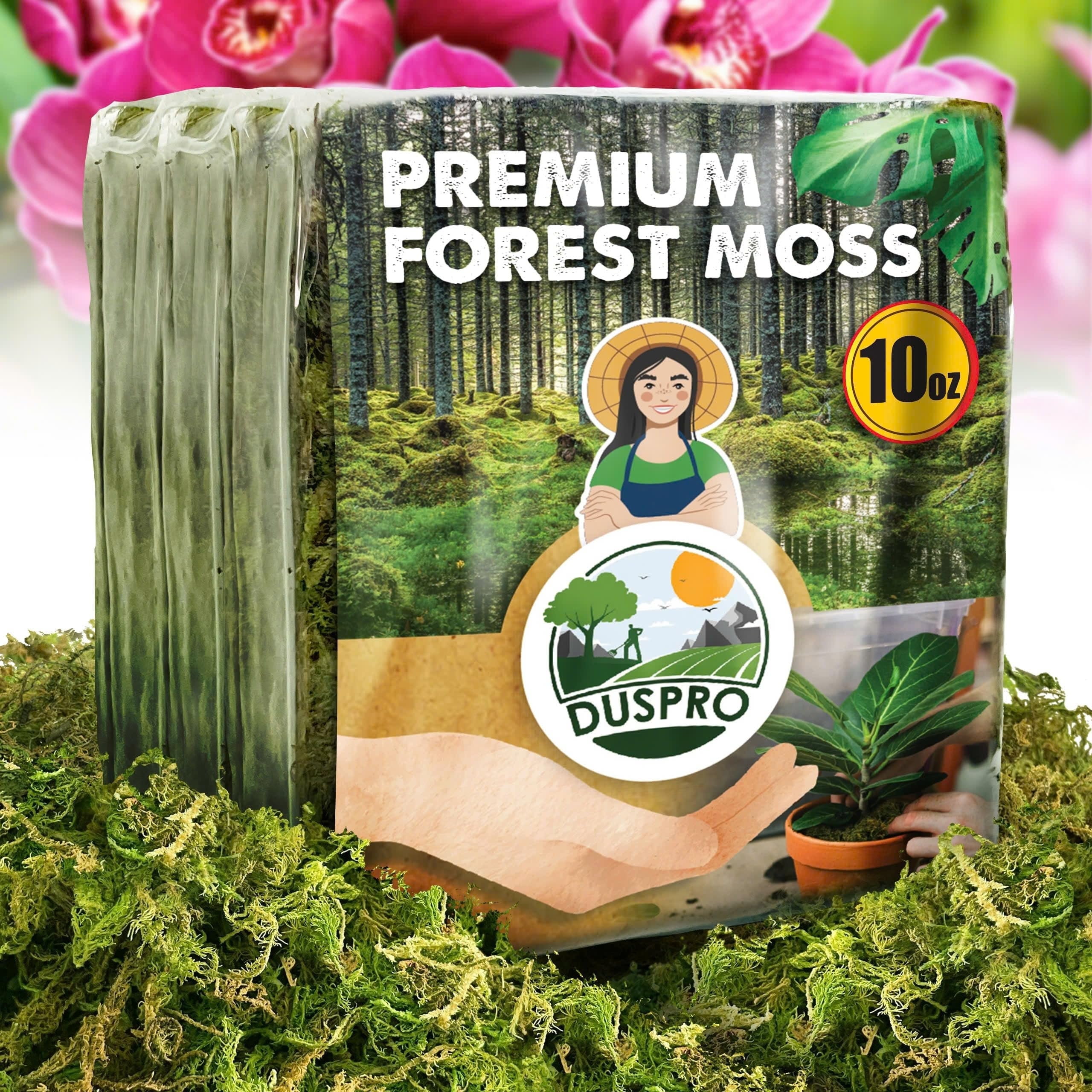 DUSPRO Dried Moss for Potted Plants, Forest Orchid Moss for Potting Mix ...