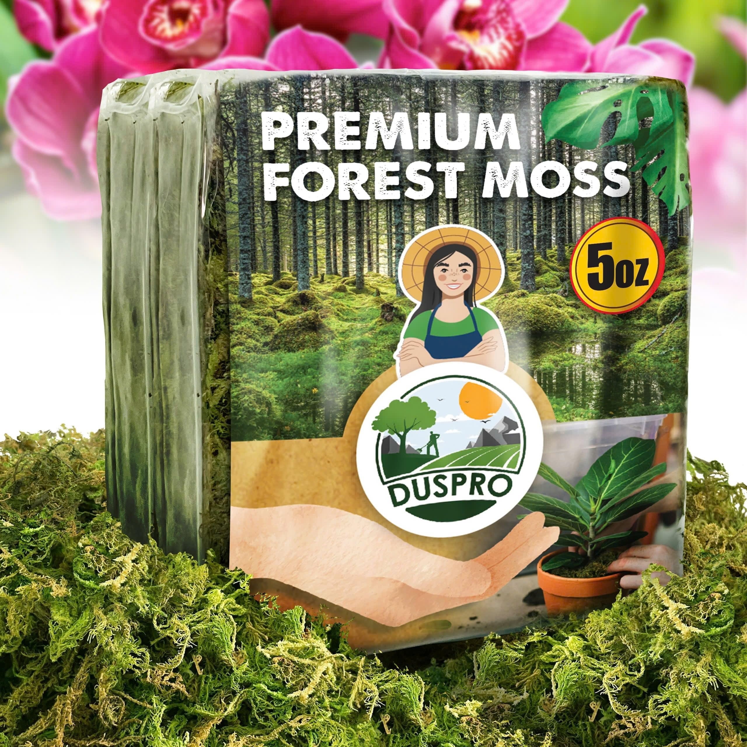 DUSPRO Dried Moss for Potted Plants, Forest Orchid Moss for Potting Mix ...