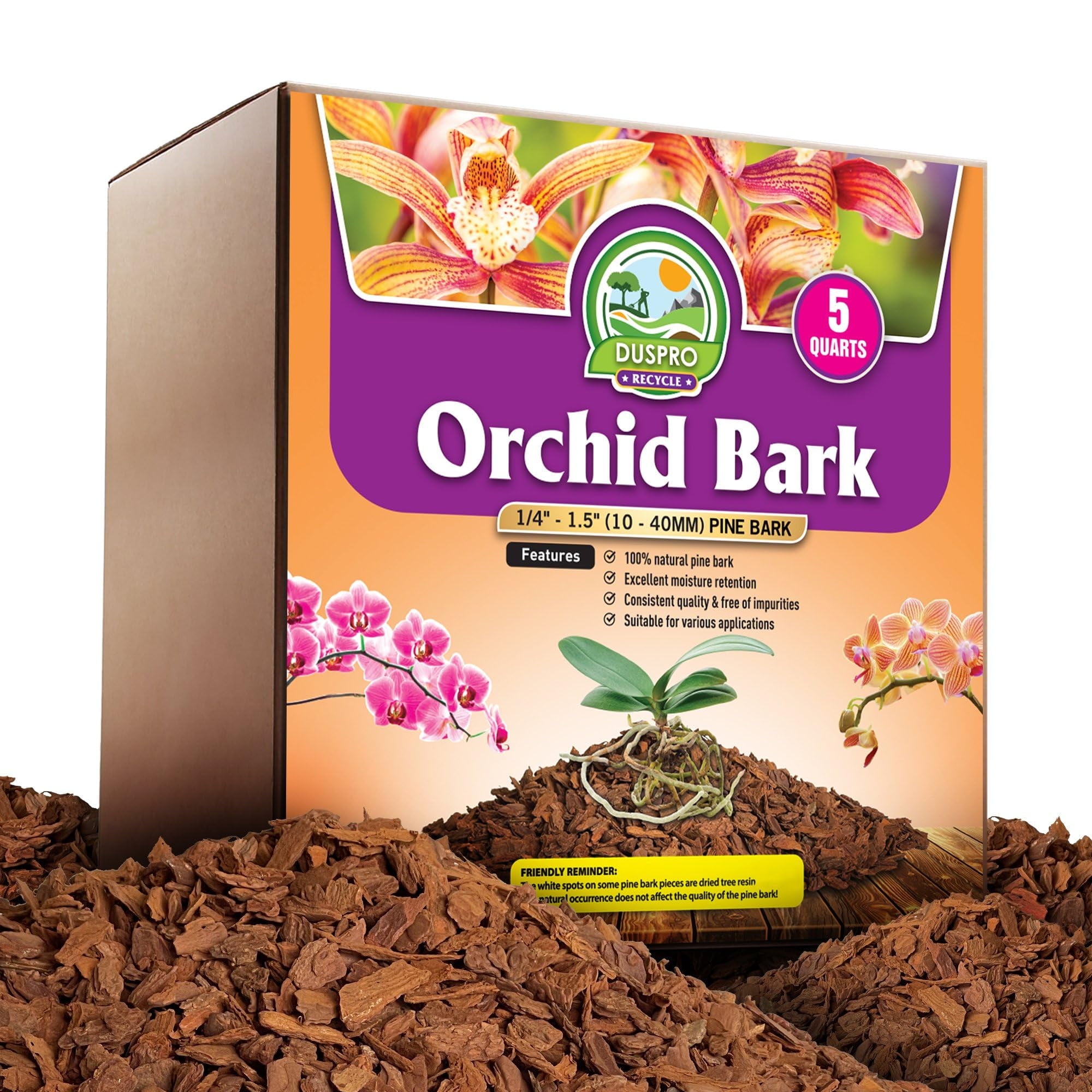 DUSPRO RECYCLE Orchid Bark Bulk, Fine Orchid Bark for Plants, Optimal ...