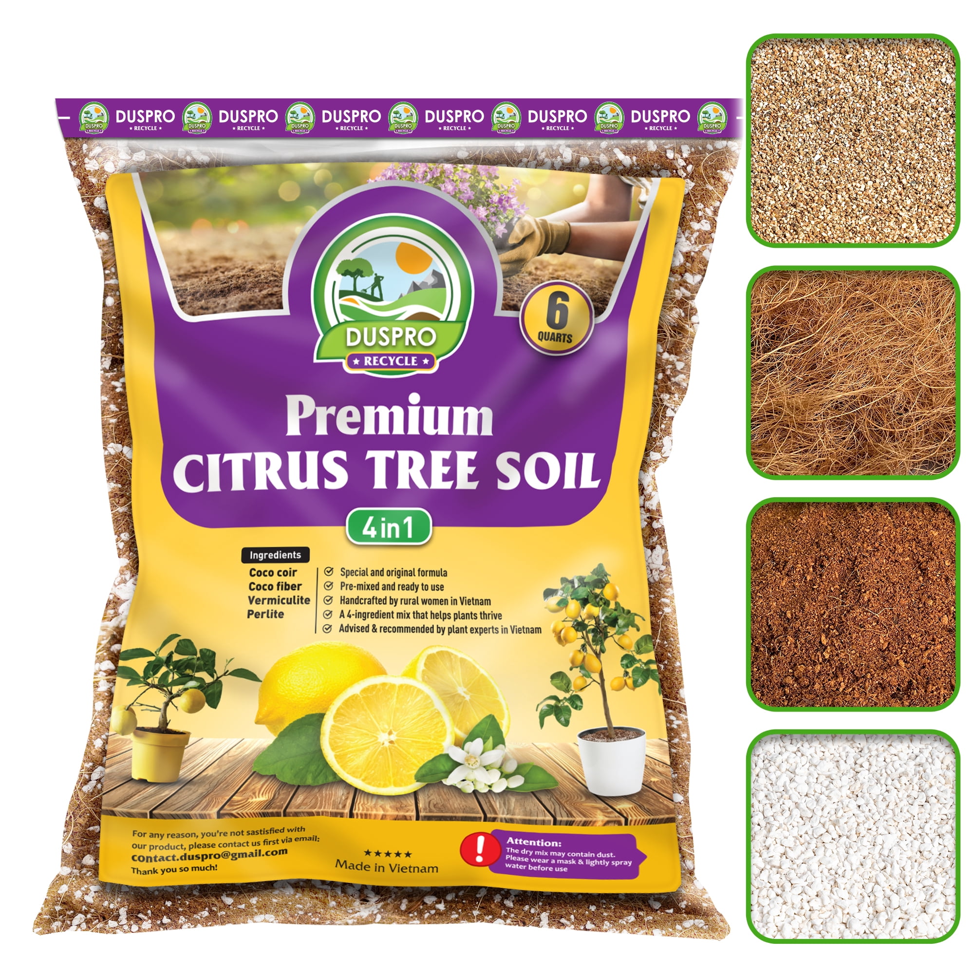 DUSPRO Recycle Citrus Tree Potting Soil Mix for Potted Lemon Tree ...