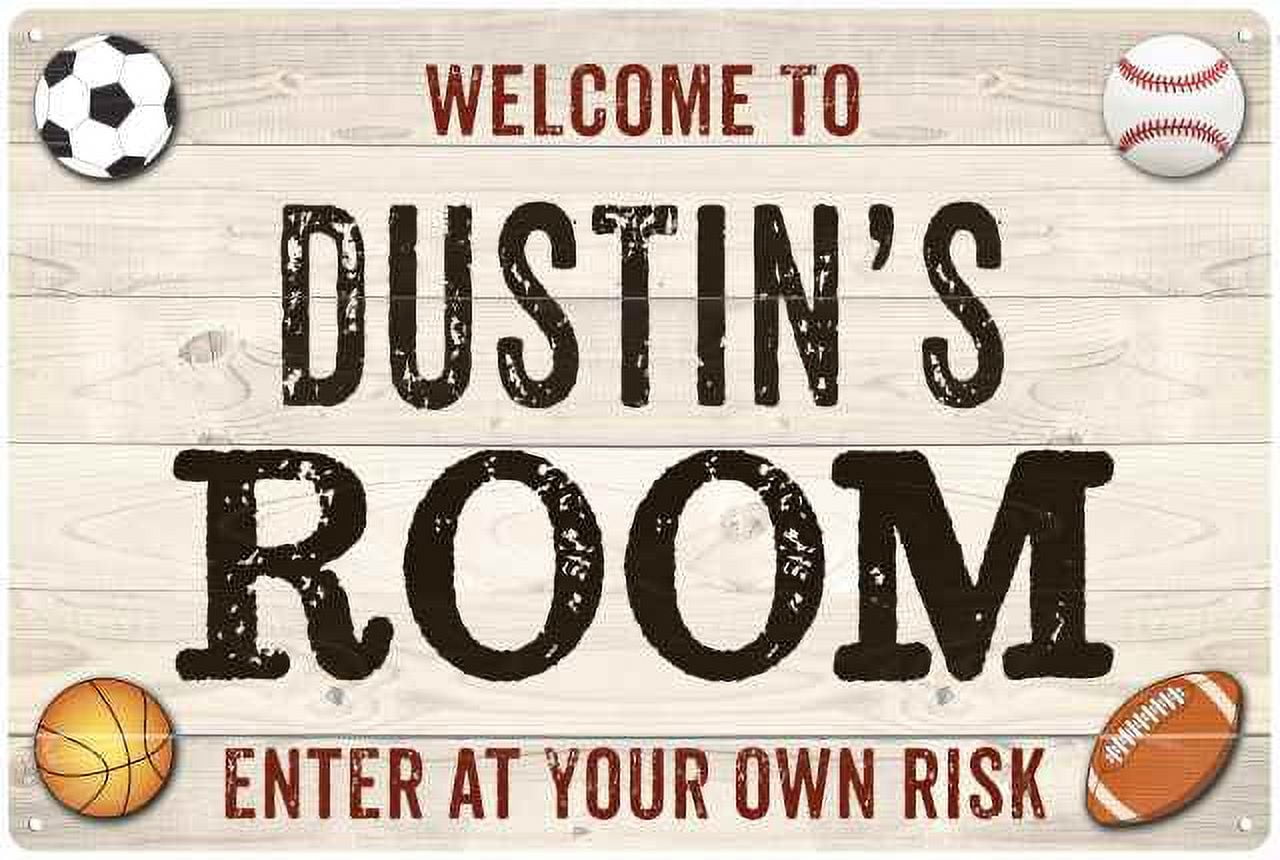 DUSTIN'S Room Kids Bedroom Sign Boy's Gift 8x12 Metal 108120090232 ...