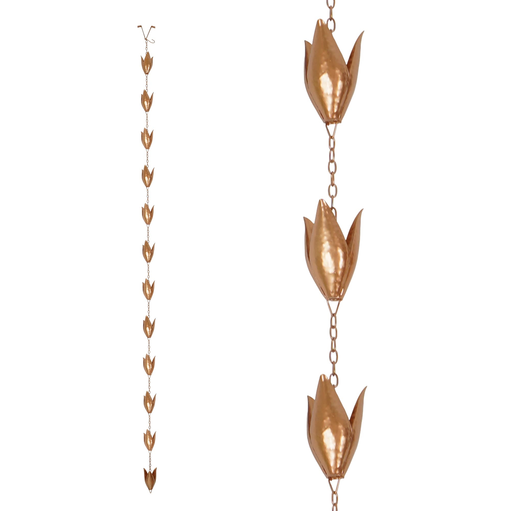 DUSVALLY Rain Chains Metal Decorative Rain Chain Bell, 8.5 FT Leaf Rain ...