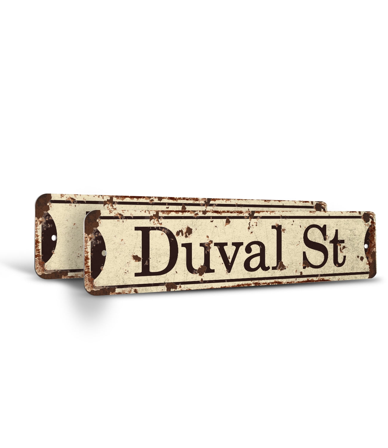 DUVAL ST Vintage Style Rustic Street Sign – (2 Pack) Childrens Name ...
