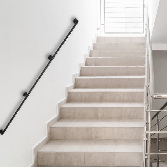 DUYIWAA 12ft Wall Mount Hand Rail Metal Staircase Grab Galvanized Iron ...