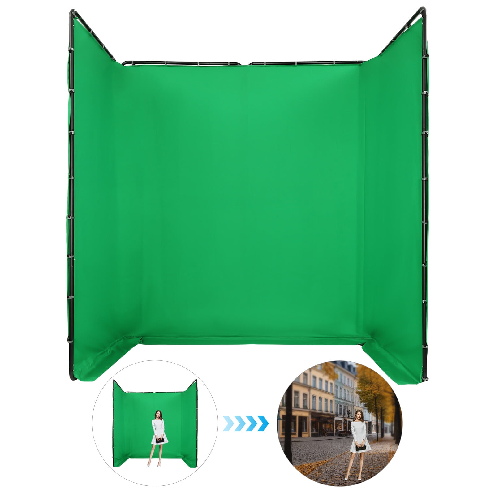 DUYIWAA 13.12*7.87ft Foldable Screen Backdrop with Stand Portable ...