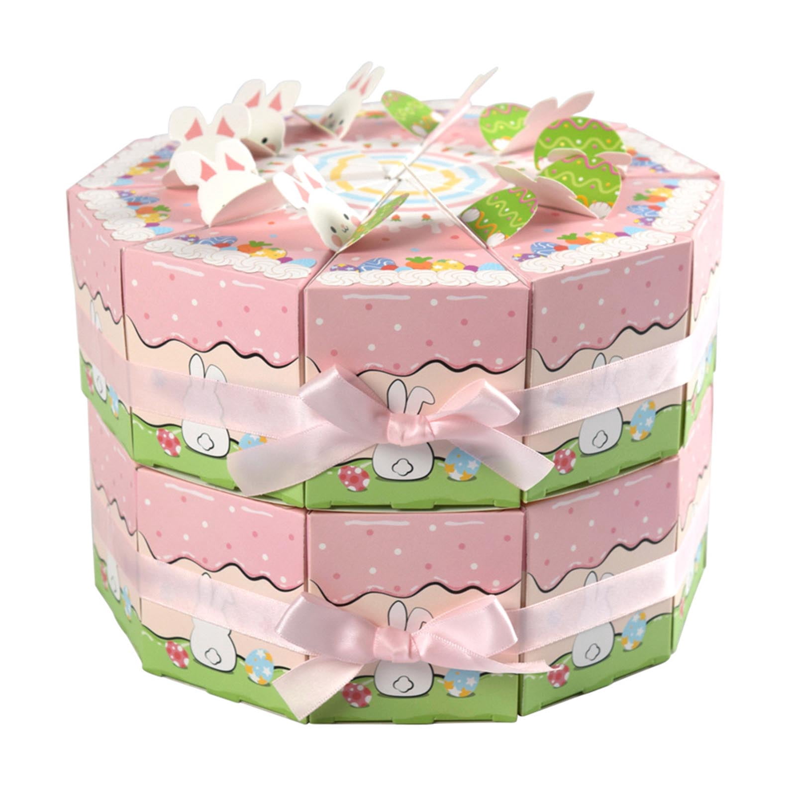 DUYIWUE 10 PCS Easter Treat Boxes 3 inches, Triangular Bunny Cake ...