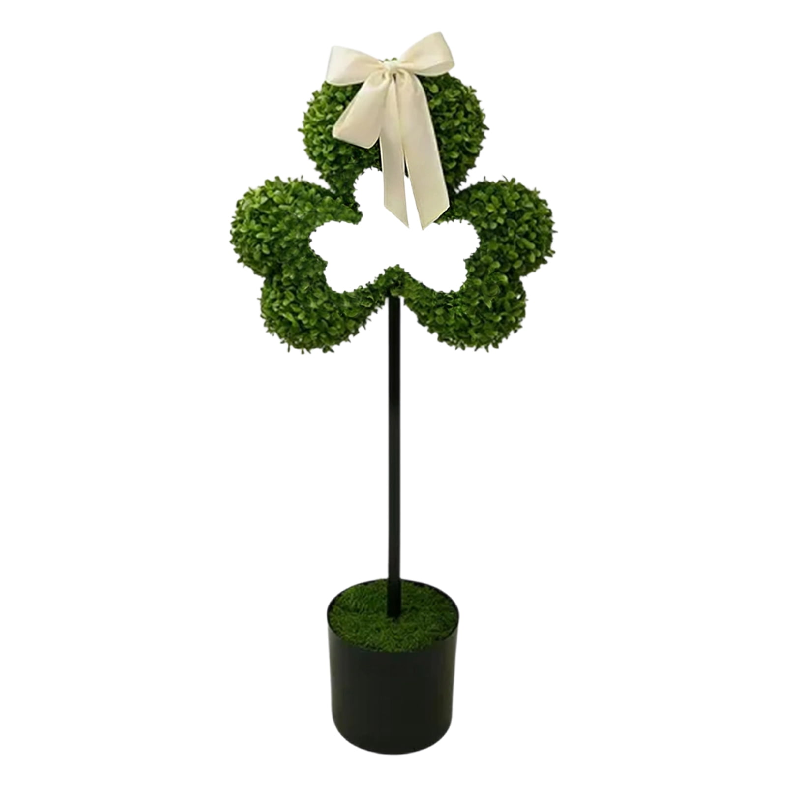 DUYIWUE Artificial Shamrock Shaped Topiary 31.5 inches, UV Resistant ...