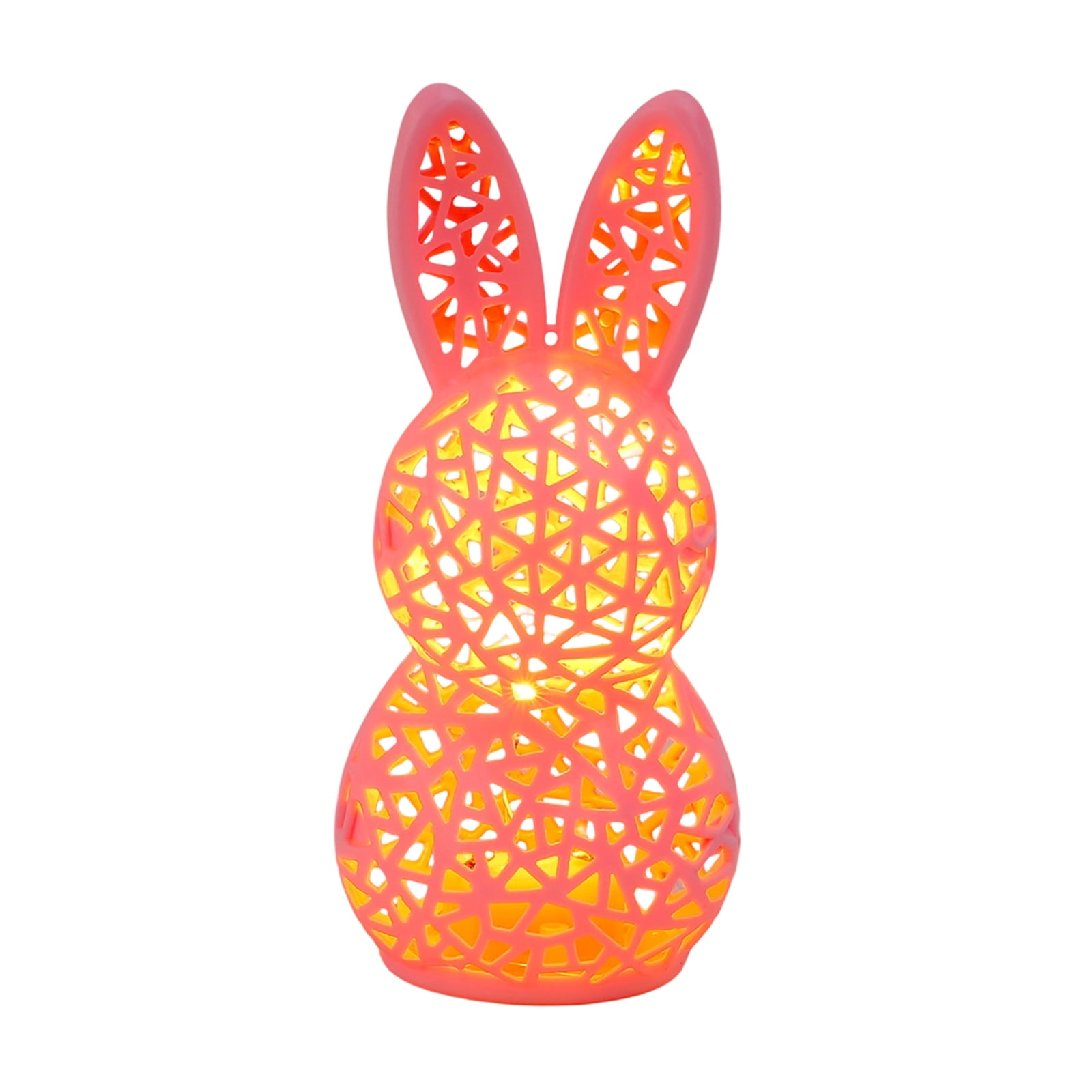 DUYIWUE Easter Bunny Night Light 5 inches, 3D Printed Hollow Rabbit ...