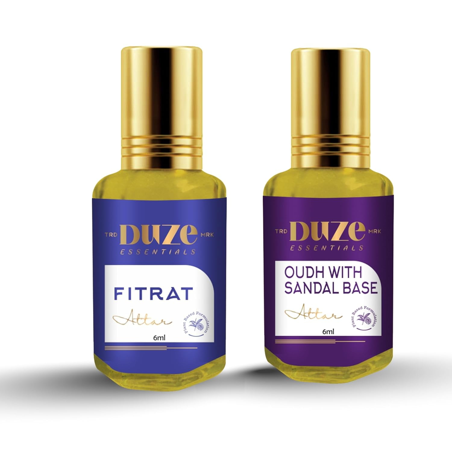 DUZE Natural Fitrat Oudh Sandal AttarCombo Each 6ml Total 12ml Attar ...