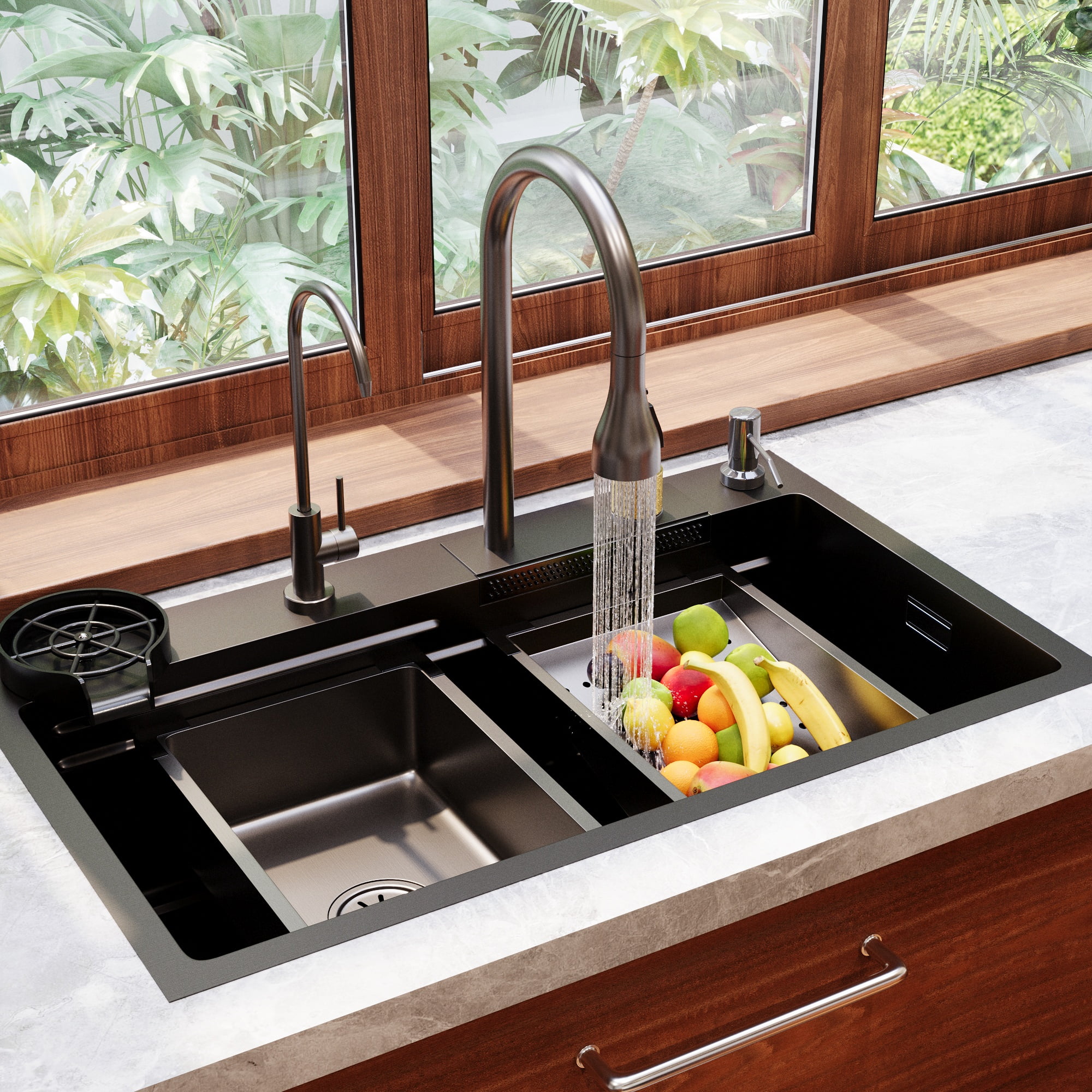 DV-1K0183 30" x 18"Drop-in Single Bowl Workstation Kitchen Sink 304 ...
