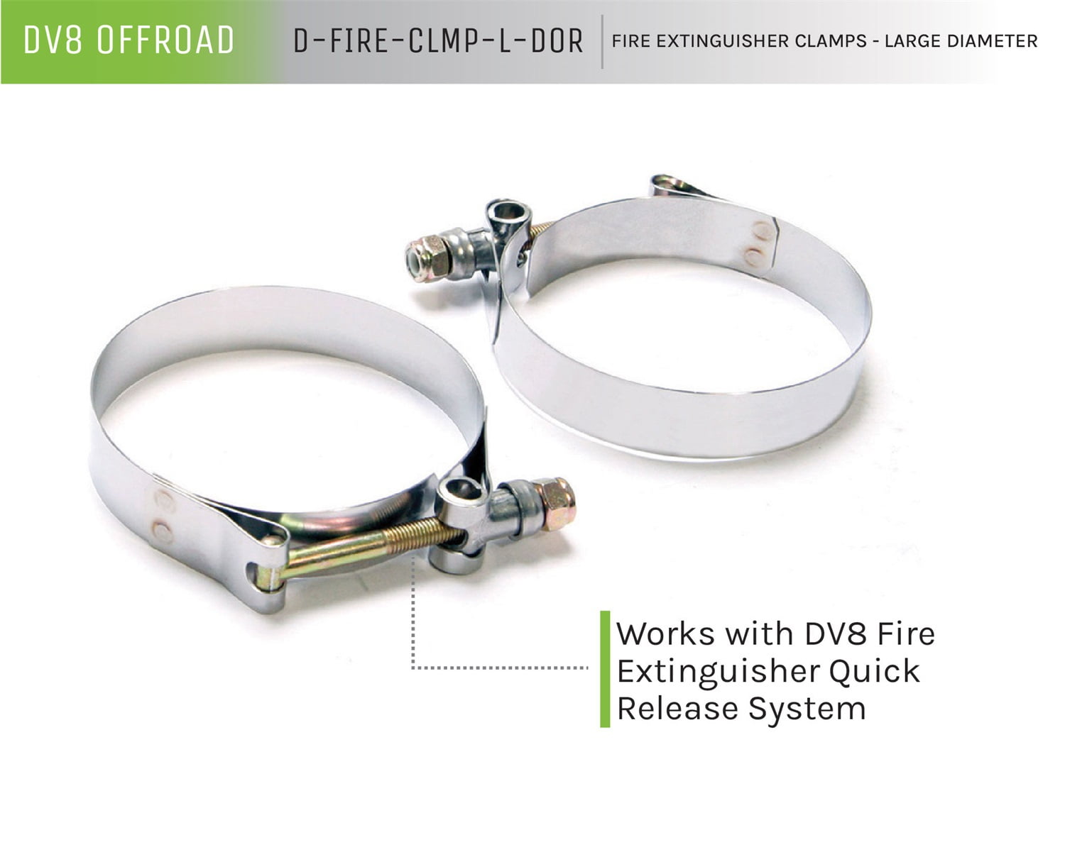 DV8 Offroad D-FIRE-CLMP-L-DOR Fire Extinguisher Clamps - Walmart.com