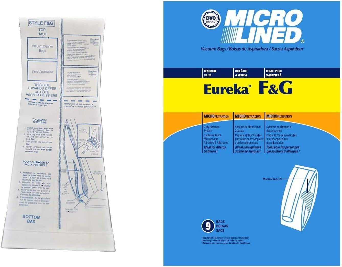 DVC Micro-Lined Paper Replacement Bags Style F/G Fit Eureka and ...