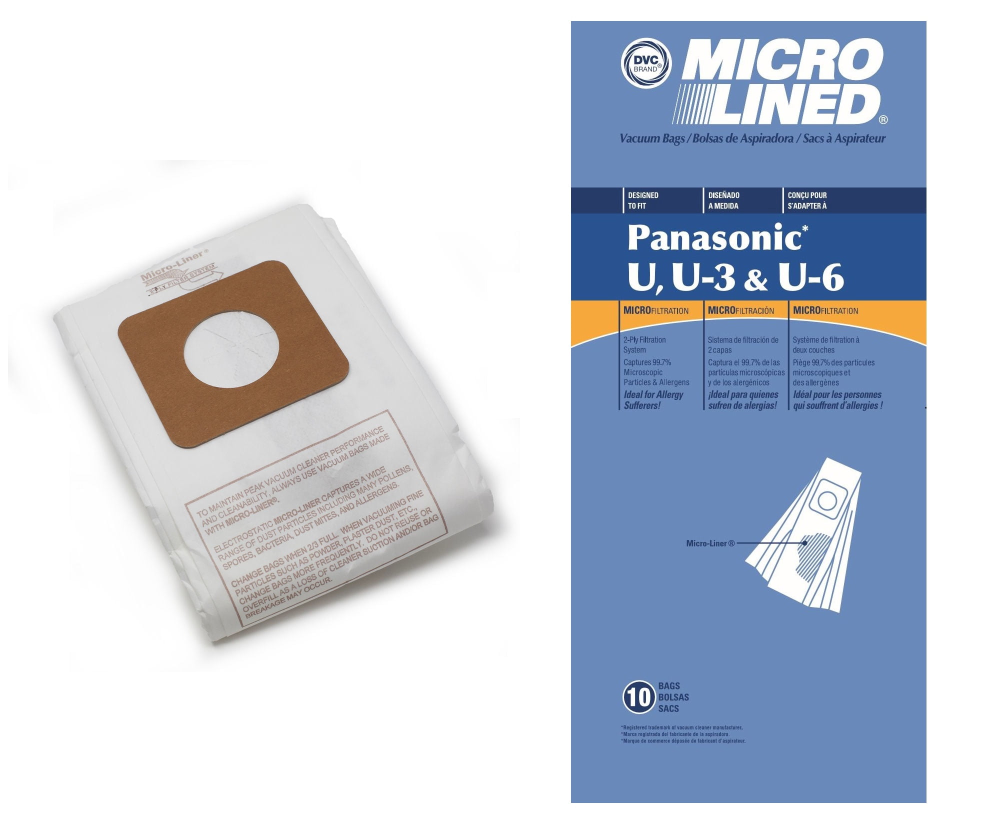 DVC Micro-Lined Paper Replacement Bags Style U, U-3, and U-6 Fit ...