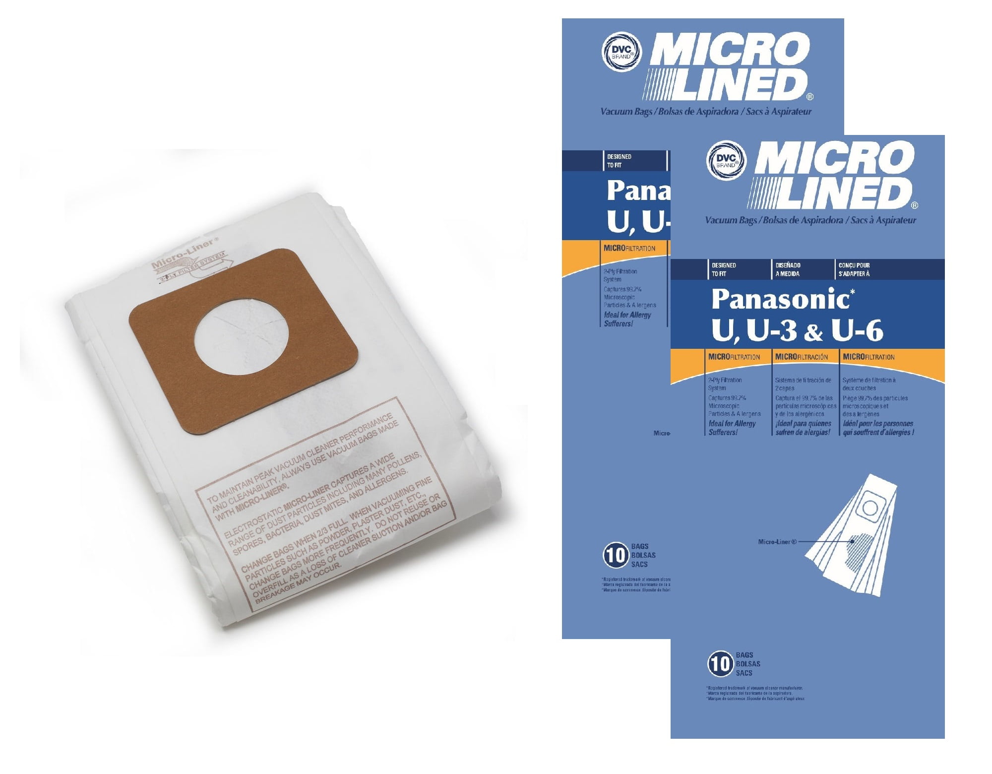 DVC Micro-Lined Paper Replacement Bags Style U, U-3, and U-6 Fit ...