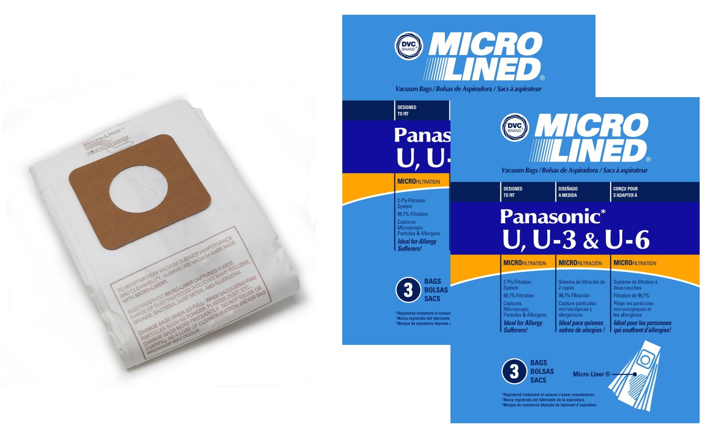 DVC Micro-Lined Paper Replacement Bags Style U, U-3, and U-6 Fit ...