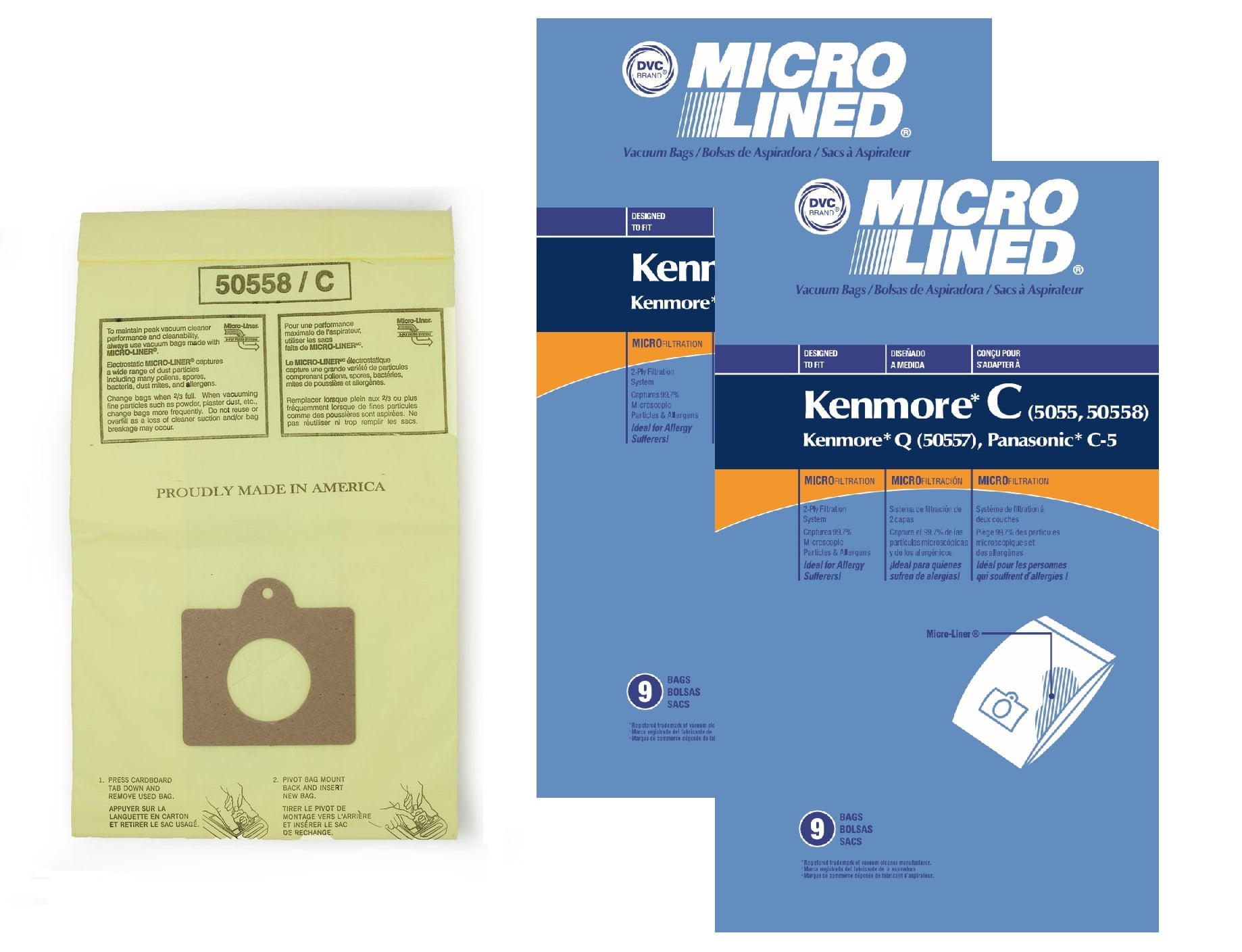 DVC Micro-Lined Paper Replacement Bags Type C, Q, 5055, 50557, 50558 ...