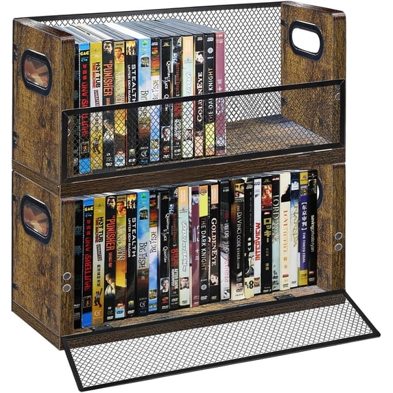 DVD/Blu ray Storage Rack, 2 Pack DVD Holders Hold Up To 56 DVDs (28 ...