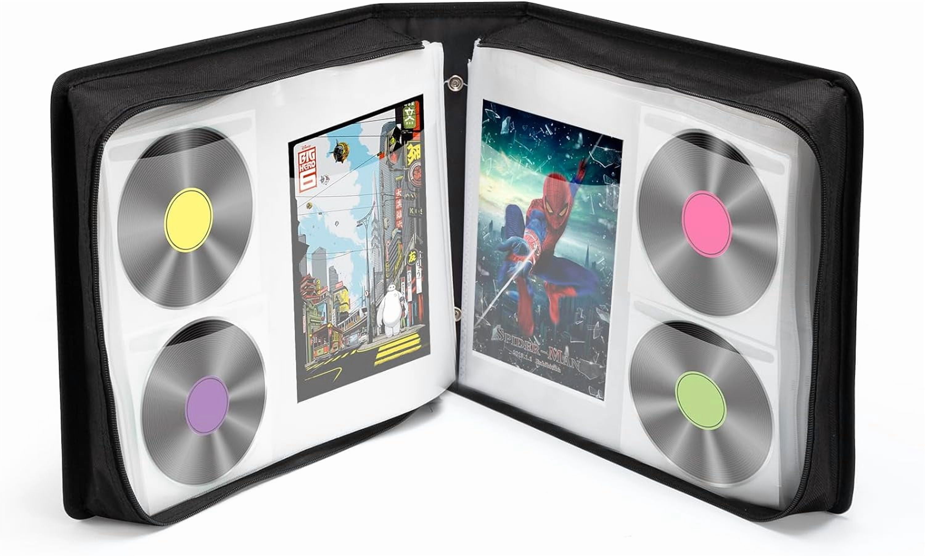 DVD Case 200 DVDs and 100 Booklets Capacity, CD/Blu-ray Storage Binder ...