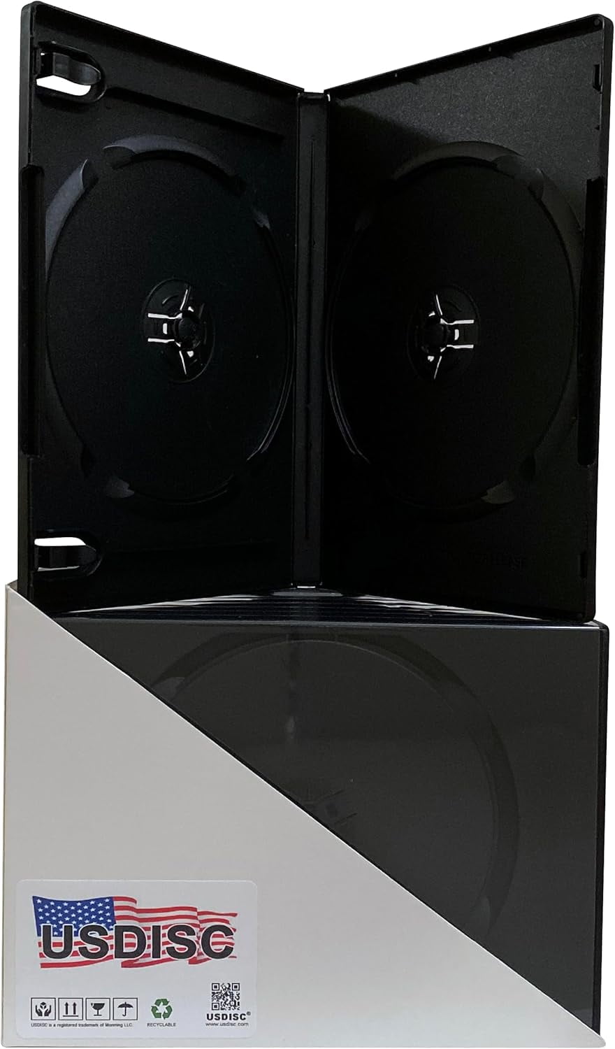 DVD Cases Standard 14mm Premium, Double 2 Disc, Black, Pack of 50 ...