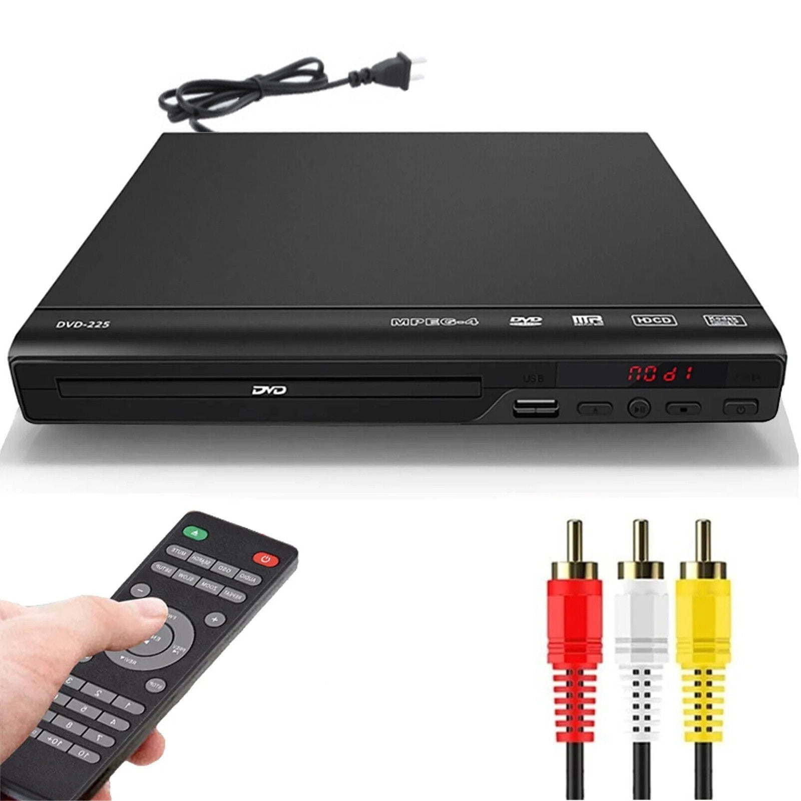 DVD Player All Region Free DVD CD Disc Player AV Output USB Remote ...