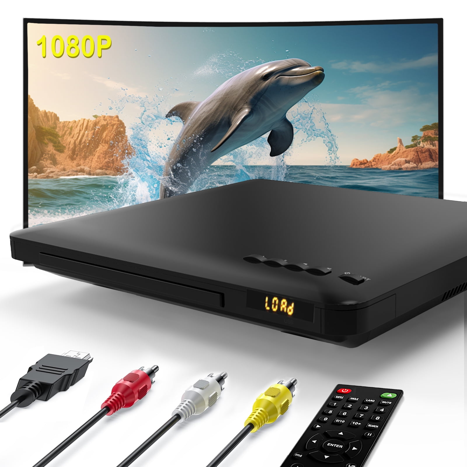 HDMI DVD Player with Remote, HD DVD Players for TV, DVD Players for Home Supports NTSC/PAL ...
