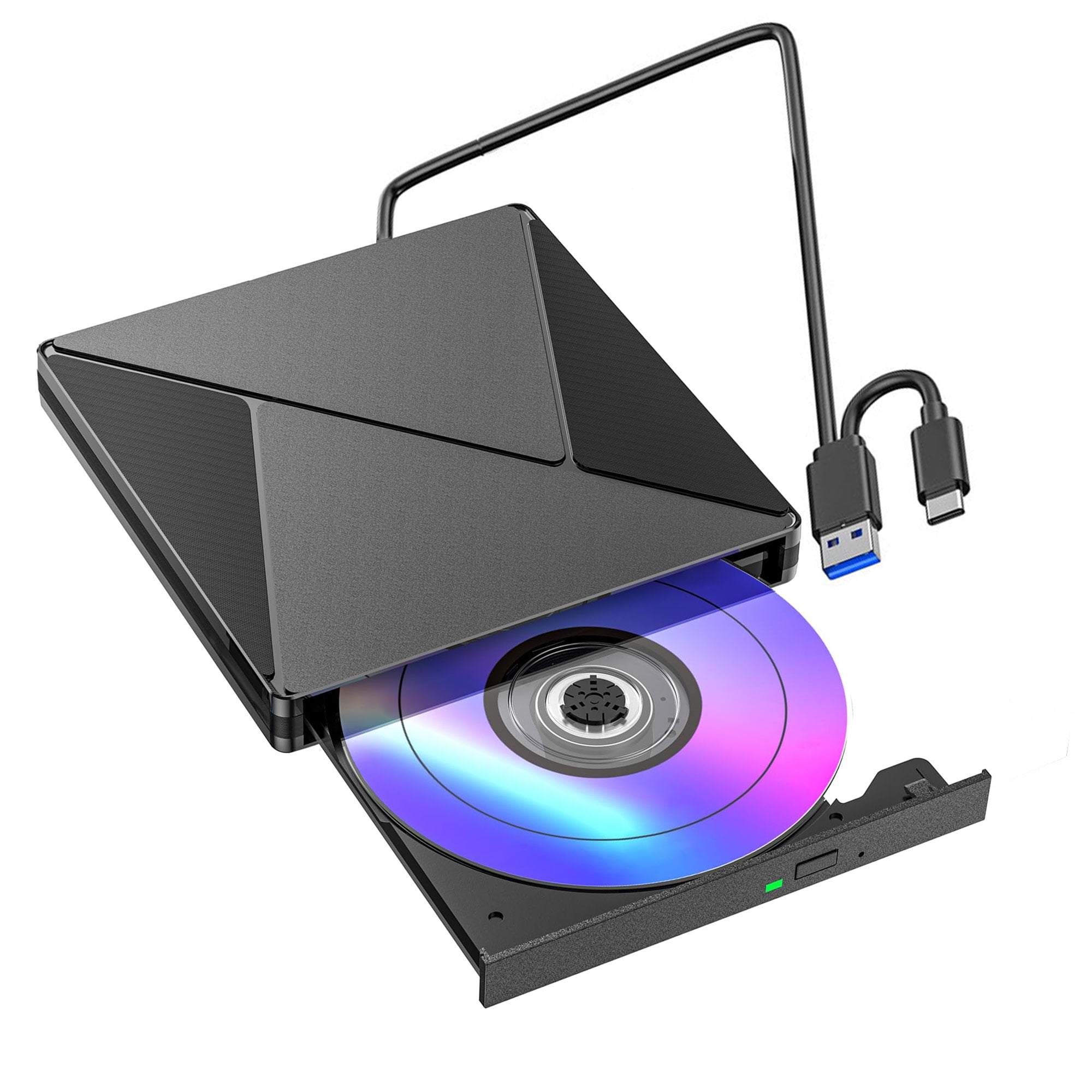 DVD Player for Laptop, External CD Drive for Mac, USB 3.0 USB C ...