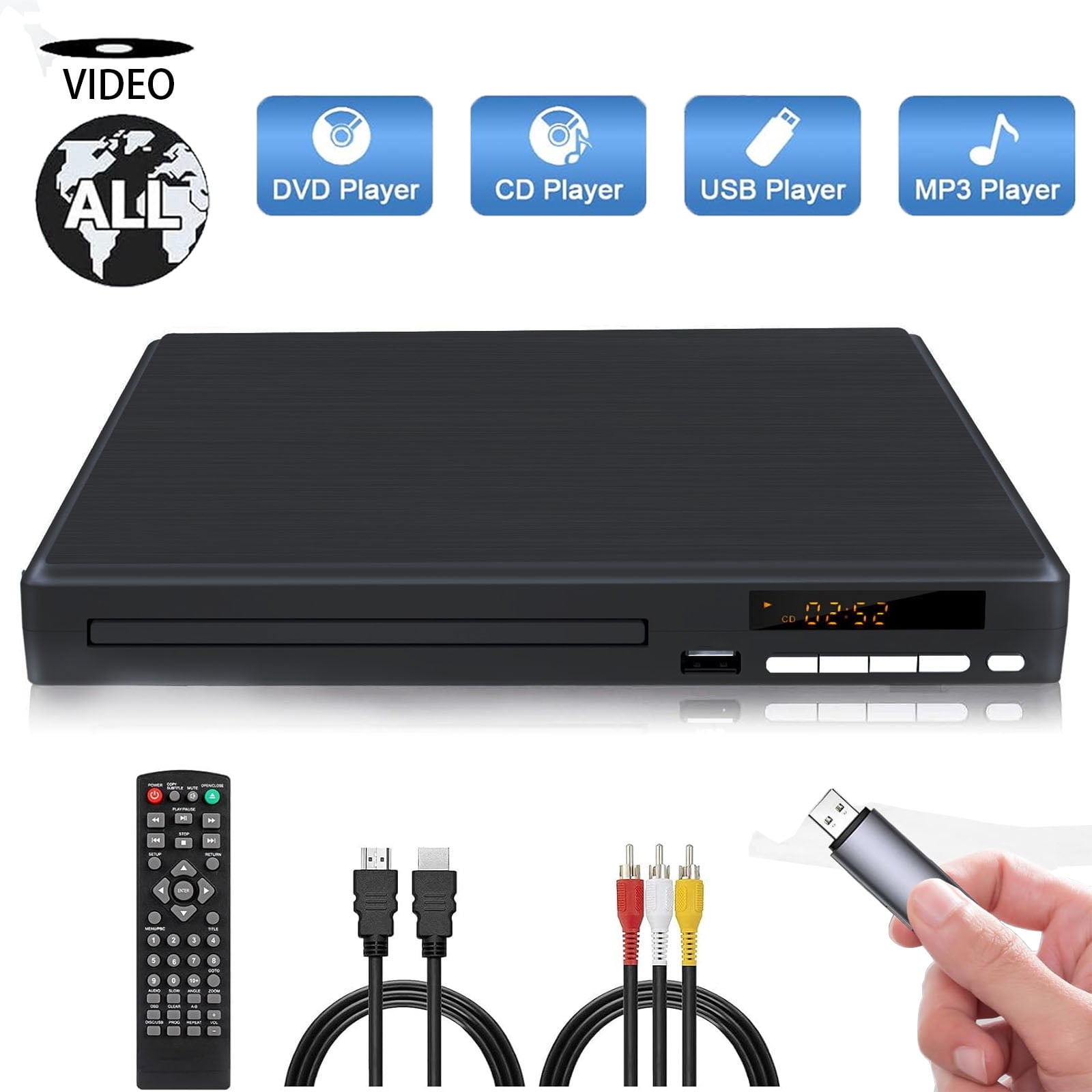 DVD Players for TV, Simple DVD Player for Elderly, Portable DVD Players ...