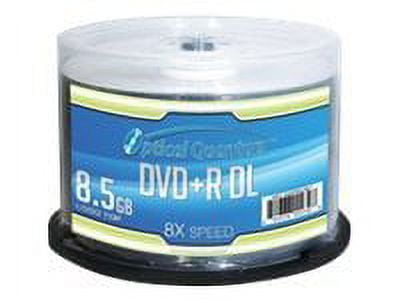 Optical Quantum DVD+R DL 8.5GB 8X DVD Dual Layer Logo Top Recordable Blank Discs 50-Pack Spindle ...
