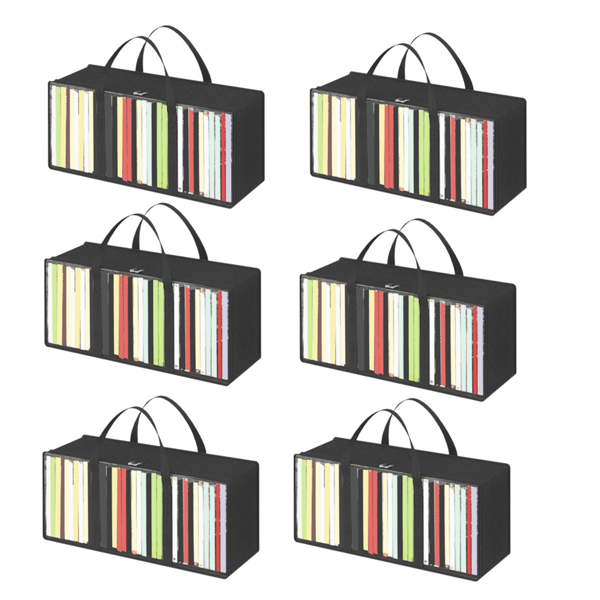 DVD Storage Bags 6 Pcs, Clear PVC Plastic CD Organizer with Handles and ...