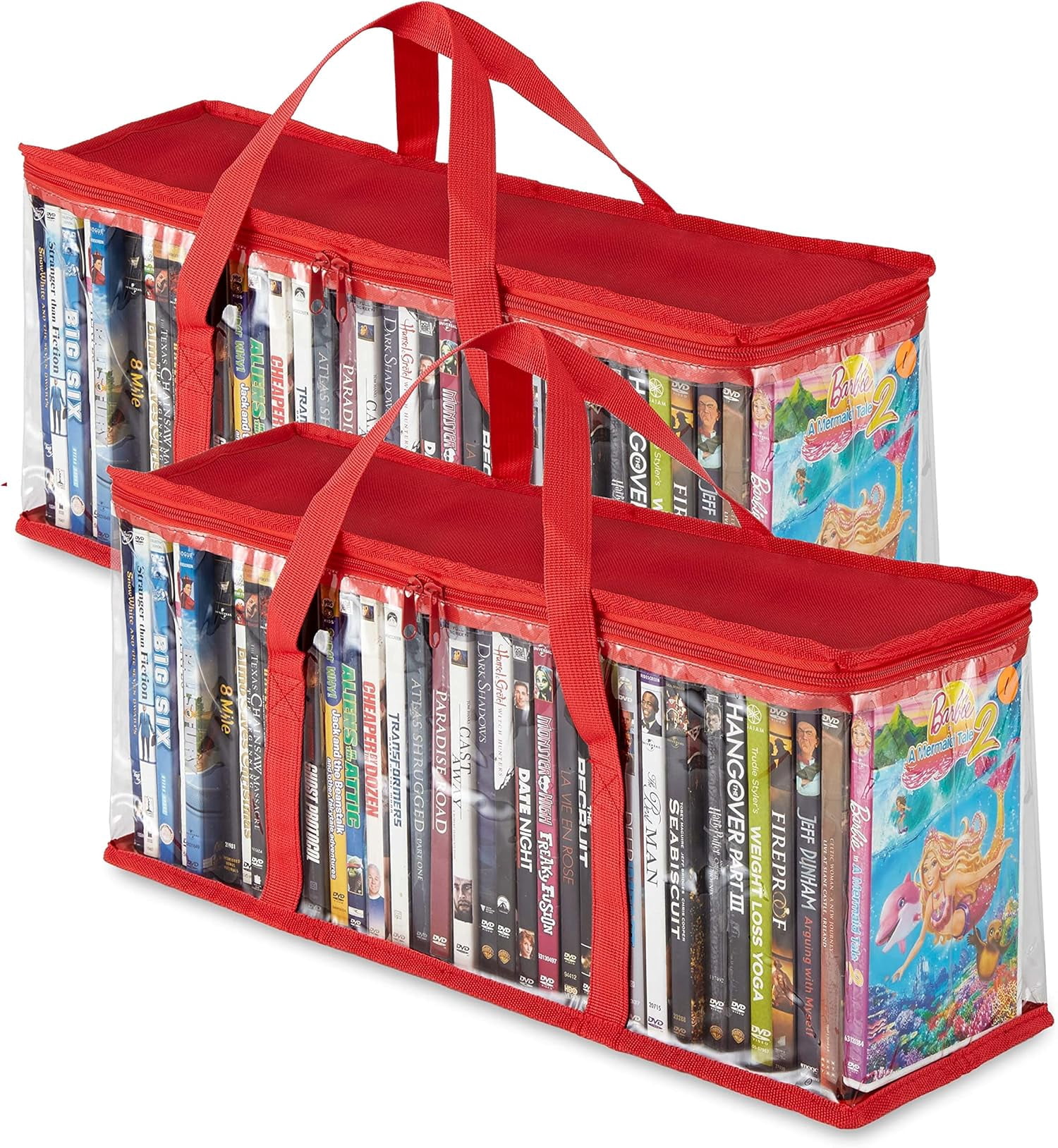 DVD Storage Bags (Set of 2) Media Organizer Bag for DVDs, CDs, Blu Ray ...
