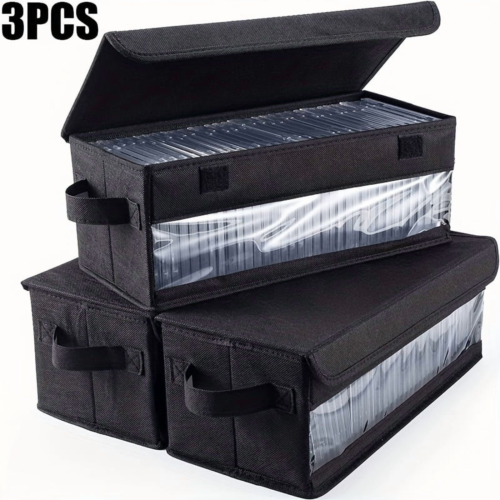 DVD Storage Bags (Set of 3) Clear PVC Media Holder Case with Handles ...