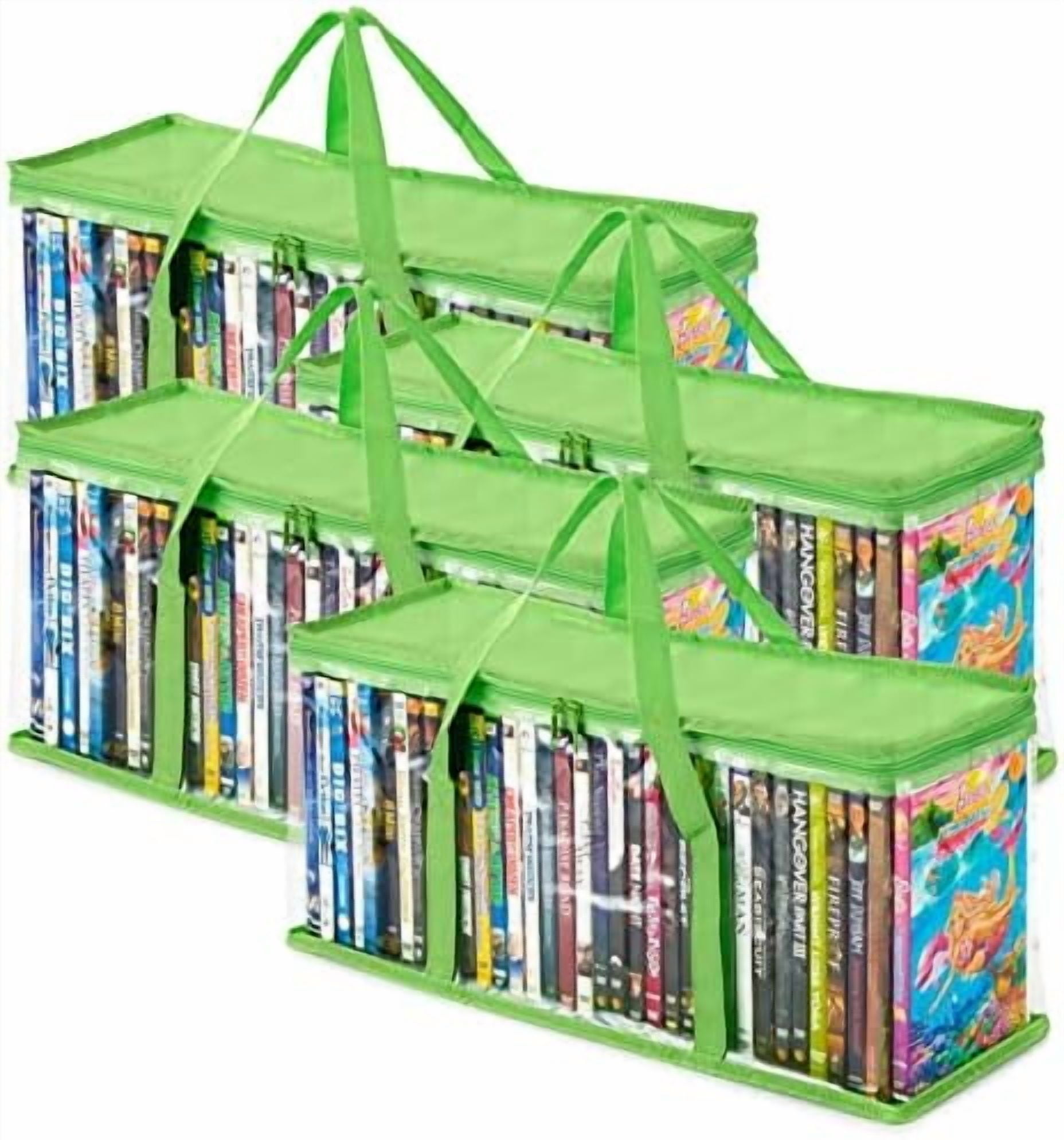 DVD Storage Bags (Set of 4) Media Organizer Bag for DVDs, CDs, Blu Ray ...