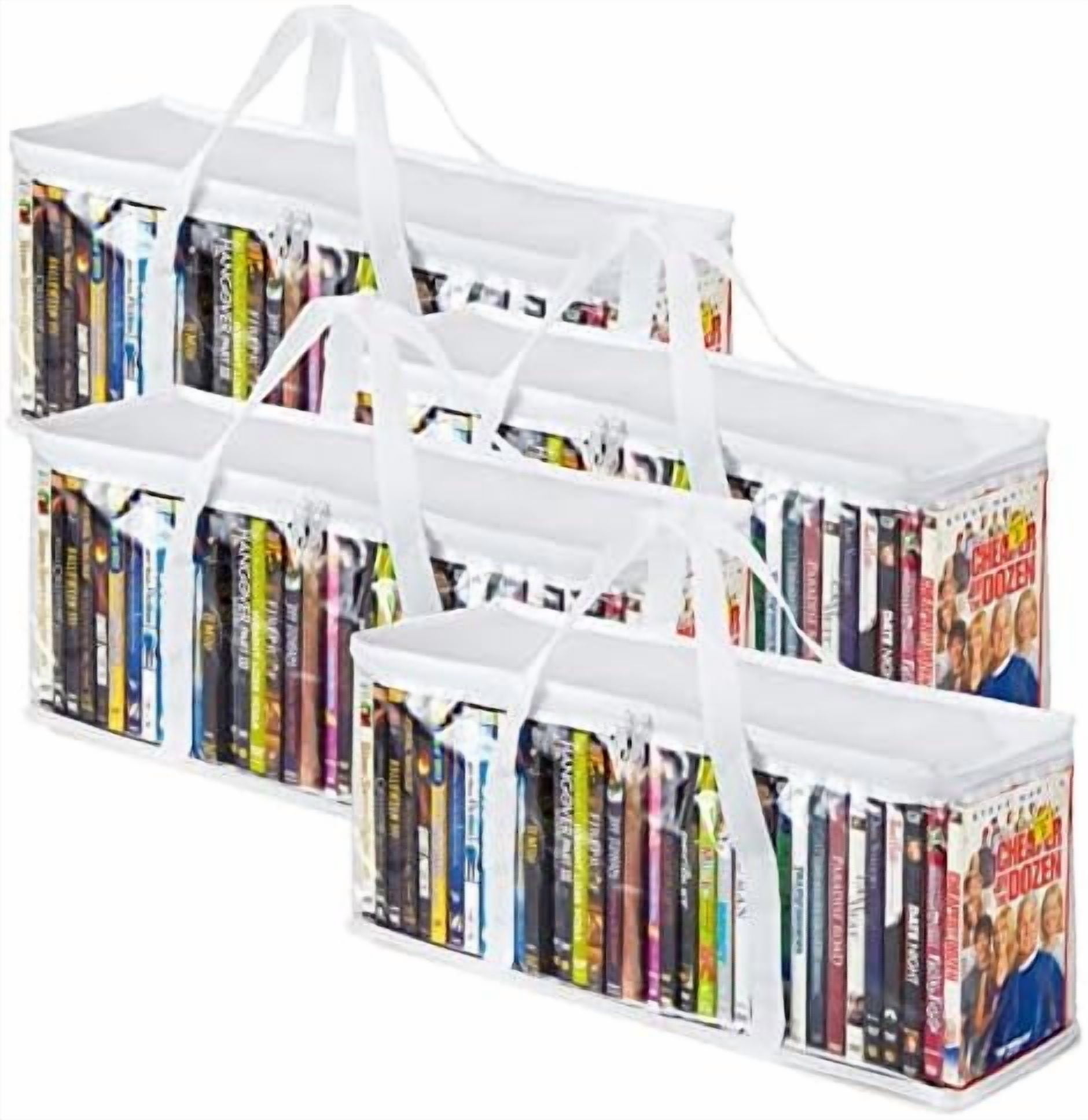 DVD Storage Bags (Set of 4) Media Organizer Bag for DVDs, CDs, Blu Ray ...