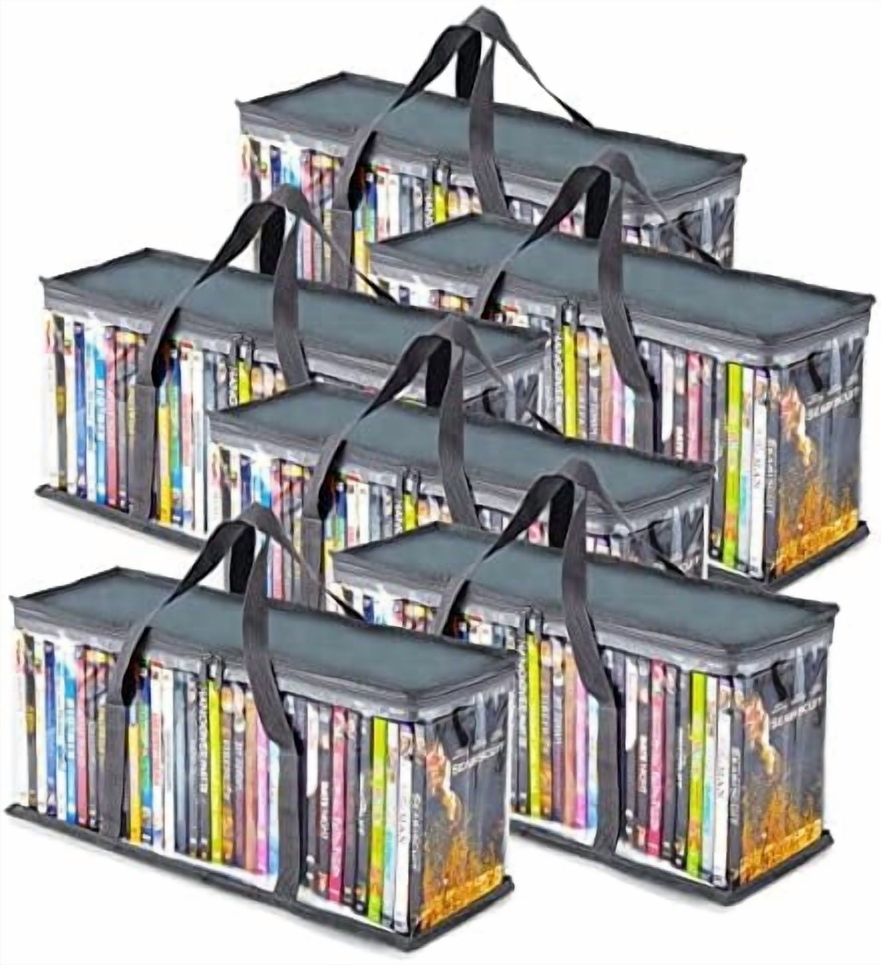 DVD Storage Bags (Set of 6) Media Organizer Bag for DVDs, CDs, Blu Ray ...