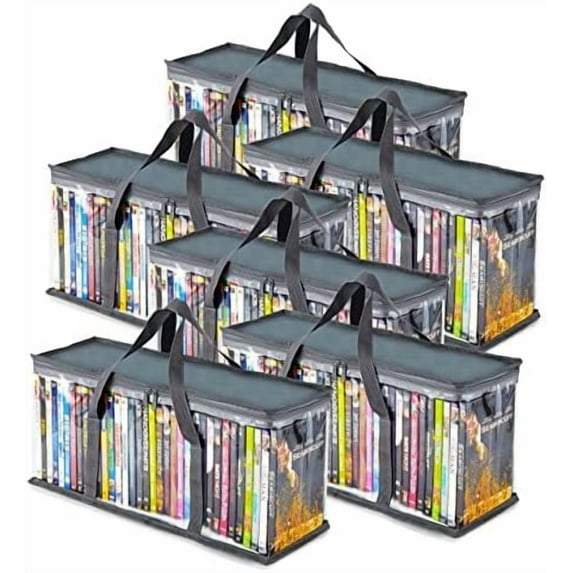 DVD Storage Bags (Set of 6) Media Organizer Bag for DVDs, CDs, Blu Ray ...