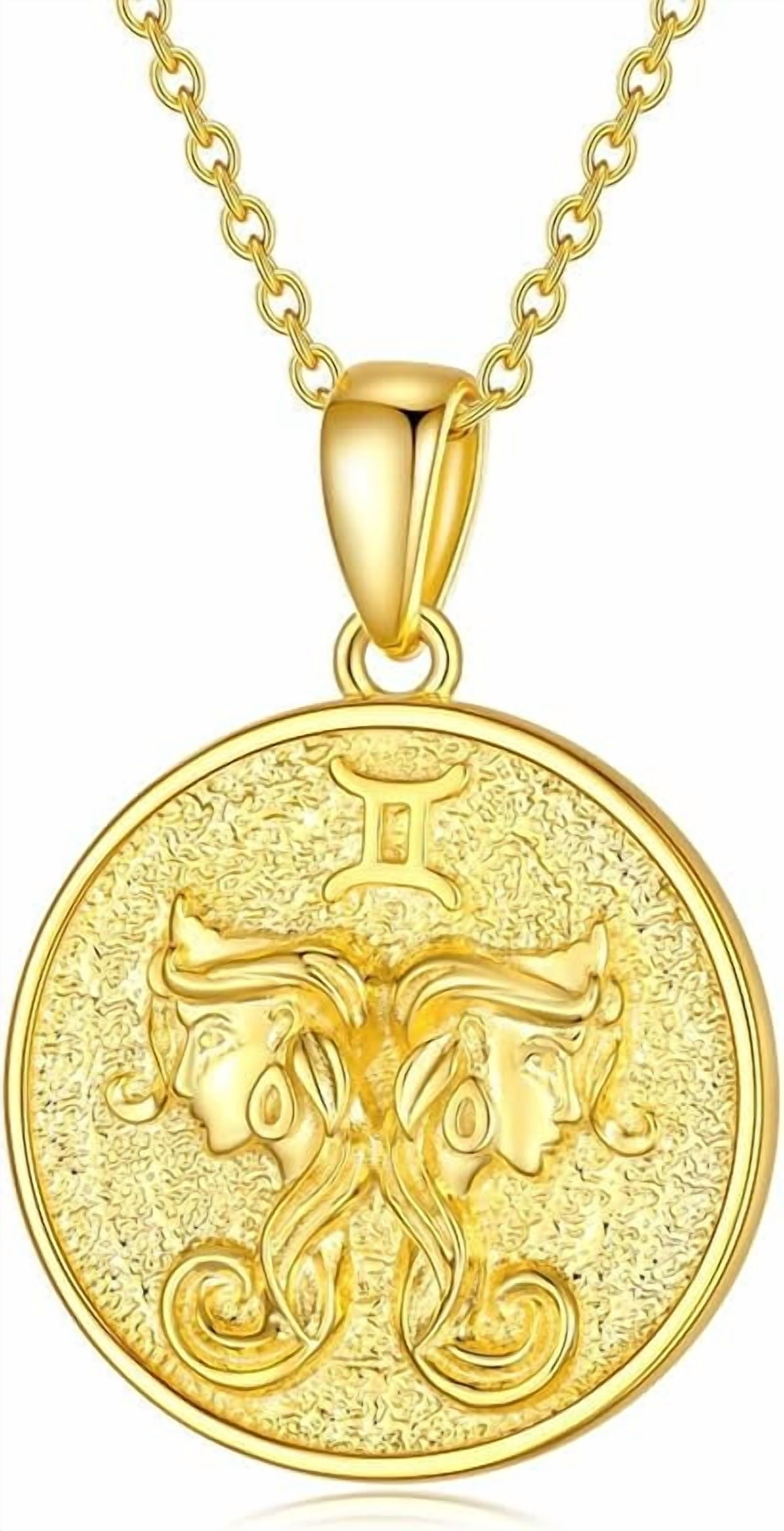 DVEATR 18K Gold Plated Zodiac Necklace for Women 925 Sterling Silver ...