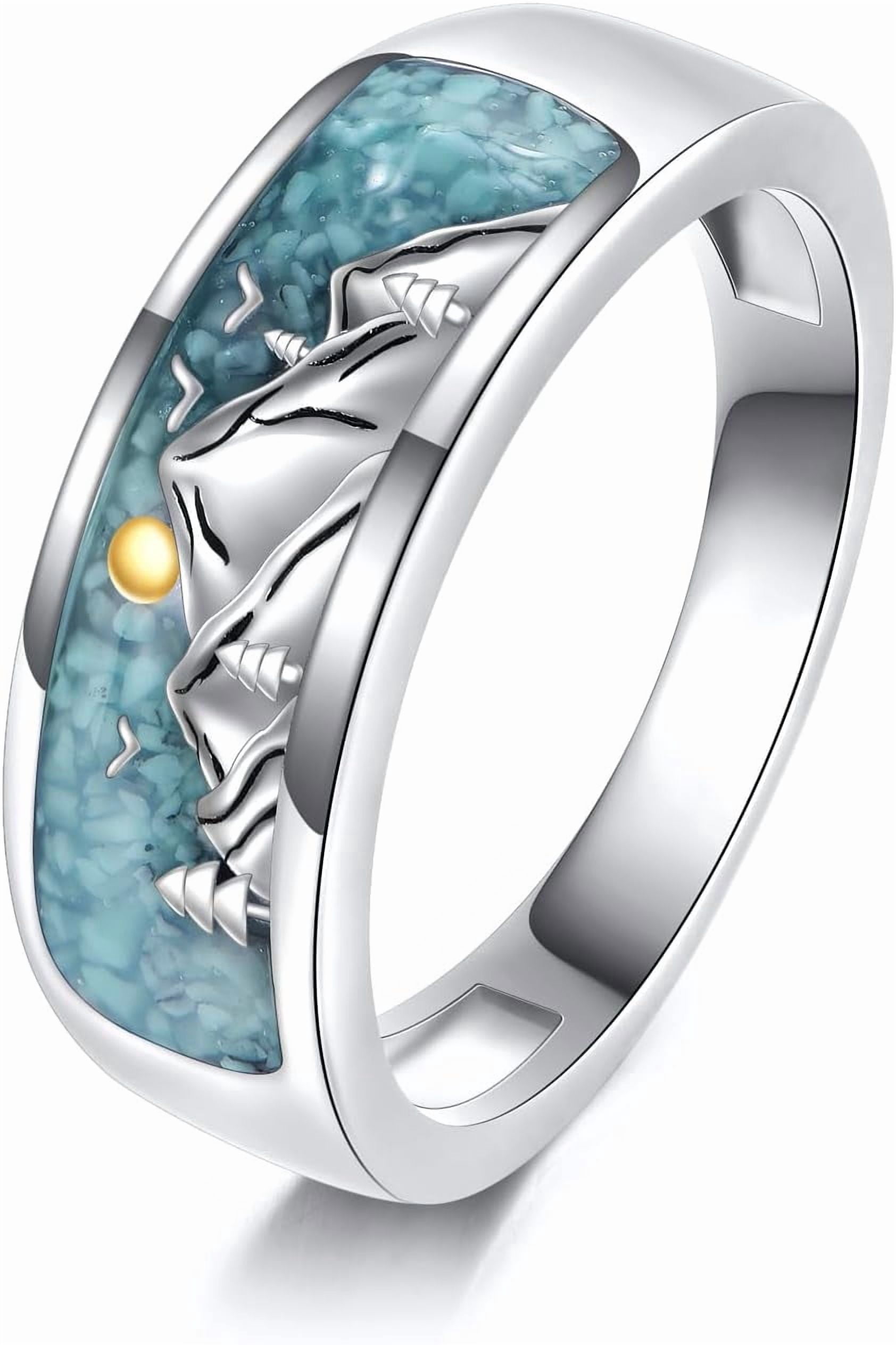 DVEATR 925 Sterling Silver Mountain/Sunflower/Paw Print Rings Created ...