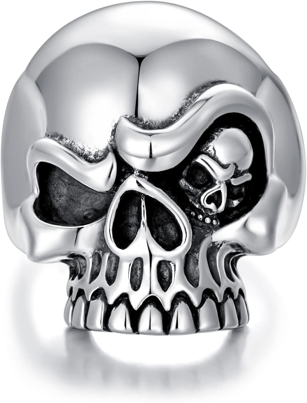 DVEATR 925 Sterling Silver Vintage Skull Ring for Men Cool Rings Size 8/9/10/11/12 Oxidized ...