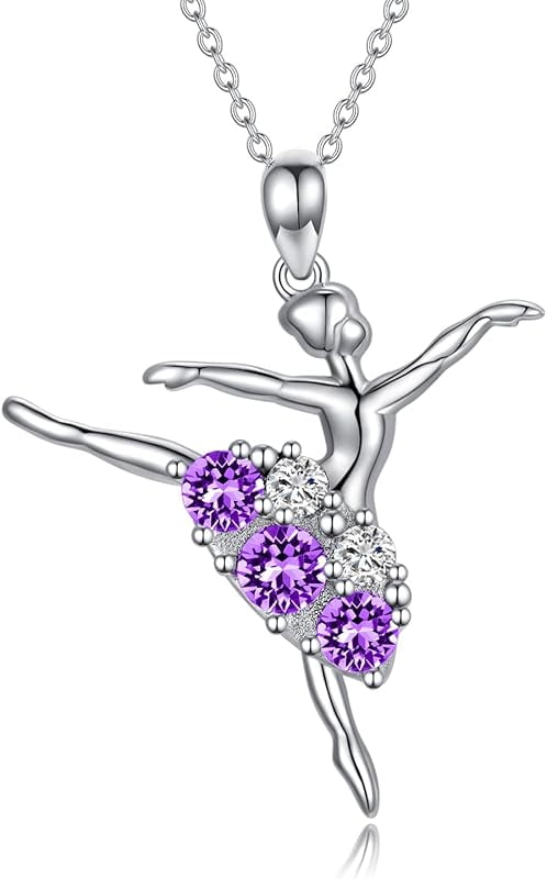 DVEATR Ballerina Necklace 925 Sterling Silver Dancer Pendant ...